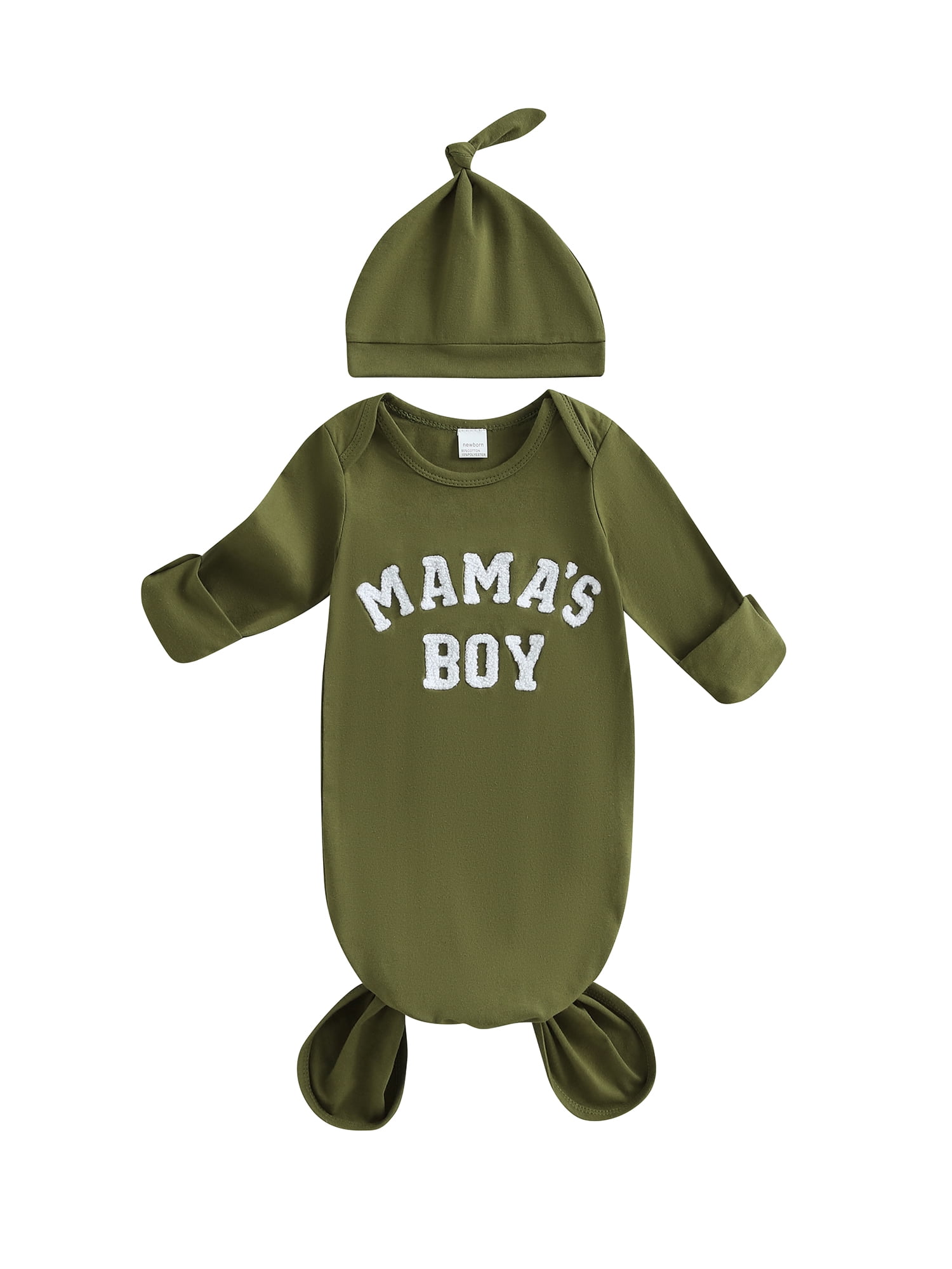 Awevudst Newborn Baby Boy Sleeping Bag Onepiece Letter Embroidery Long ...