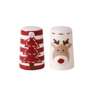 Gift Essentials Christmas Salt and Pepper Shakers White Glass Snowman ...