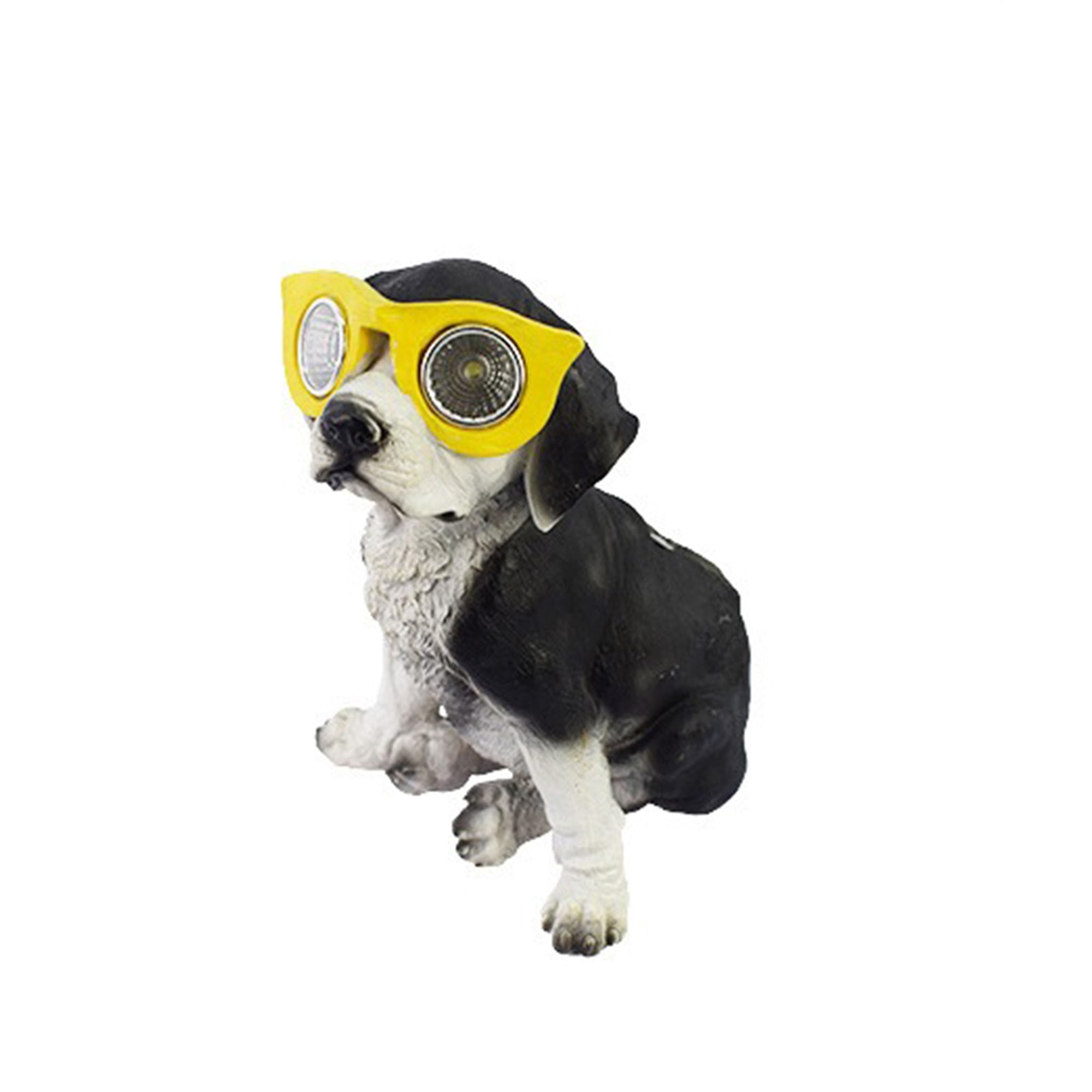 Awevudst Solar Light Garden Statues Cute Dog Wearing Glasses Animal ...