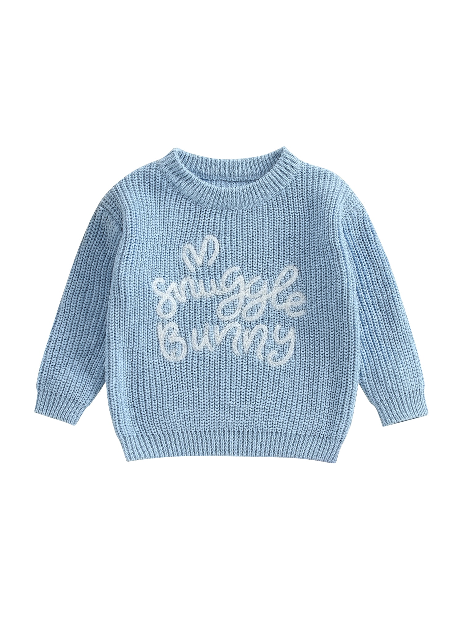 Awevudst Toddler Easter Sweaters Bunny Long Sleeve Ribbed Knit Jumper ...
