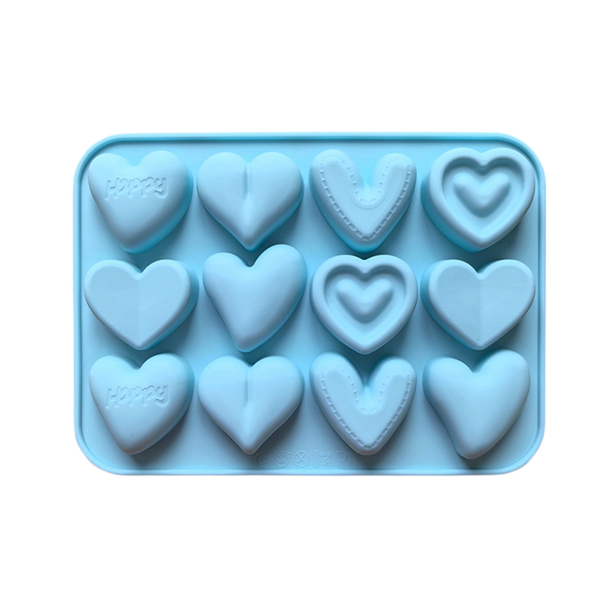 Awevudst Valentine Silicone Molds with 12 Positions Heart Non-Stick ...
