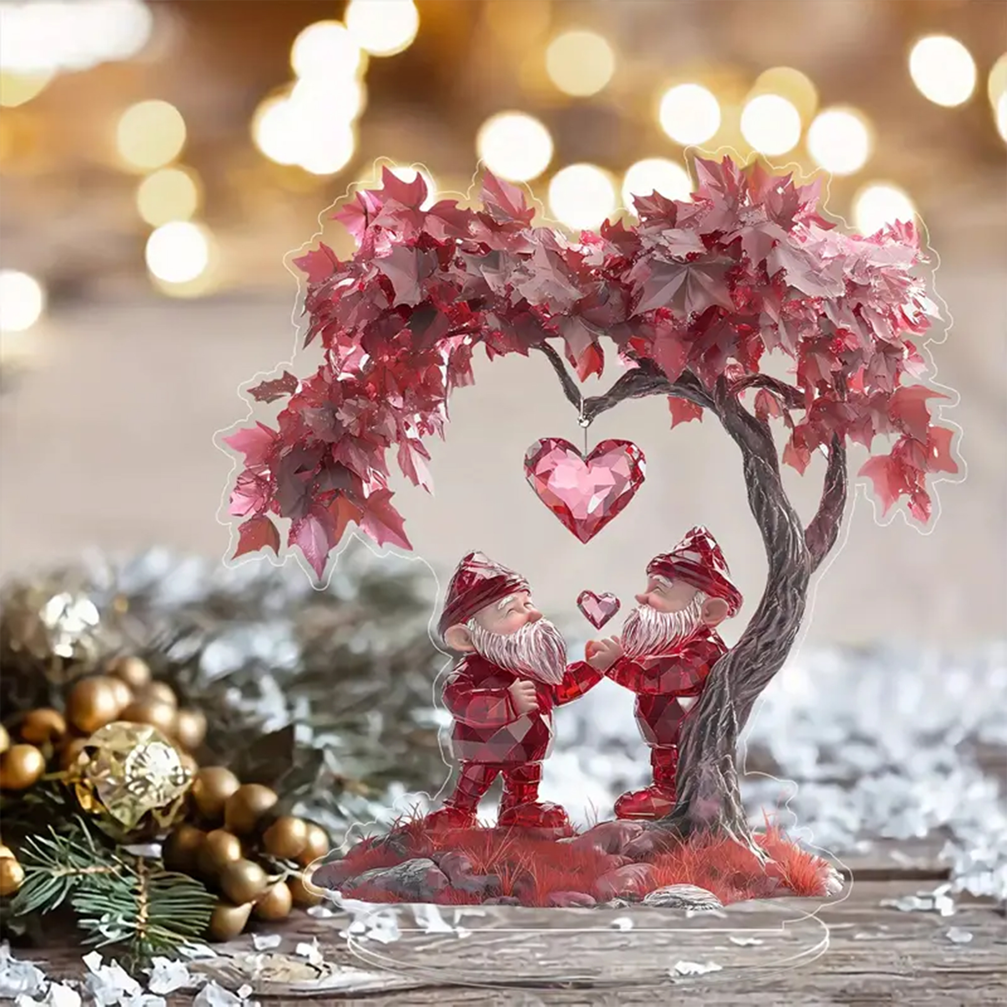 Awevudst Valentine's Day Blue Elf Heart Decorations Flat Acrylic Table ...