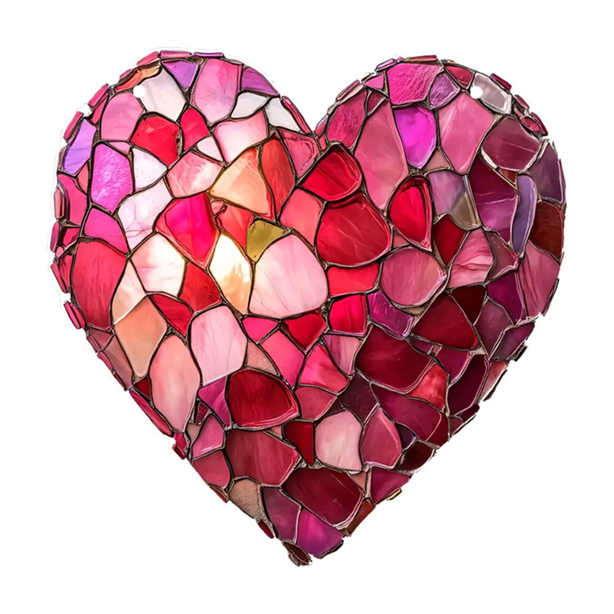 Awevudst Valentine’s Day Heart Suncatcher Retro Stained Acrylic Window ...