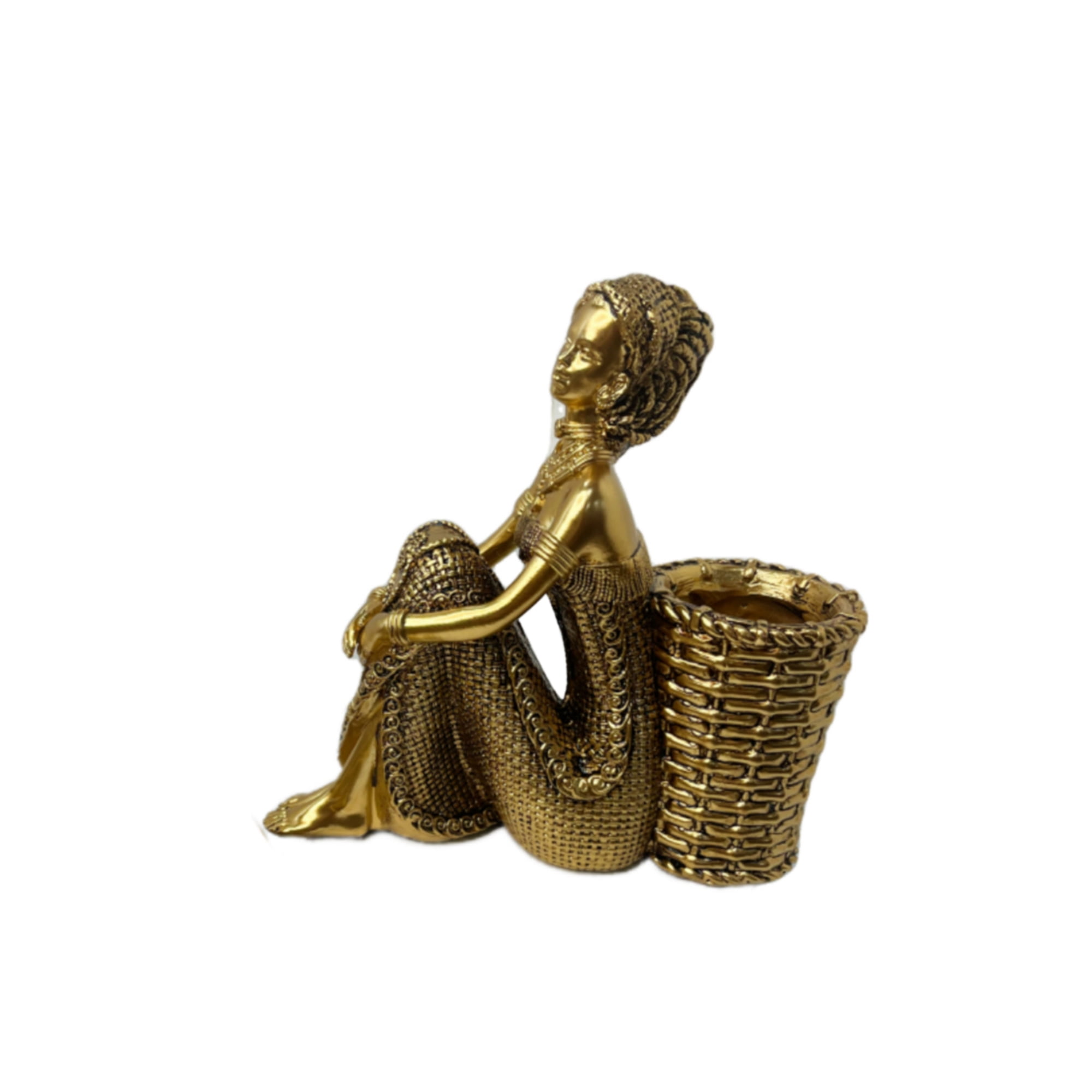 Awevudst Vintage African Female Statue Resin Art Figurines Desk ...