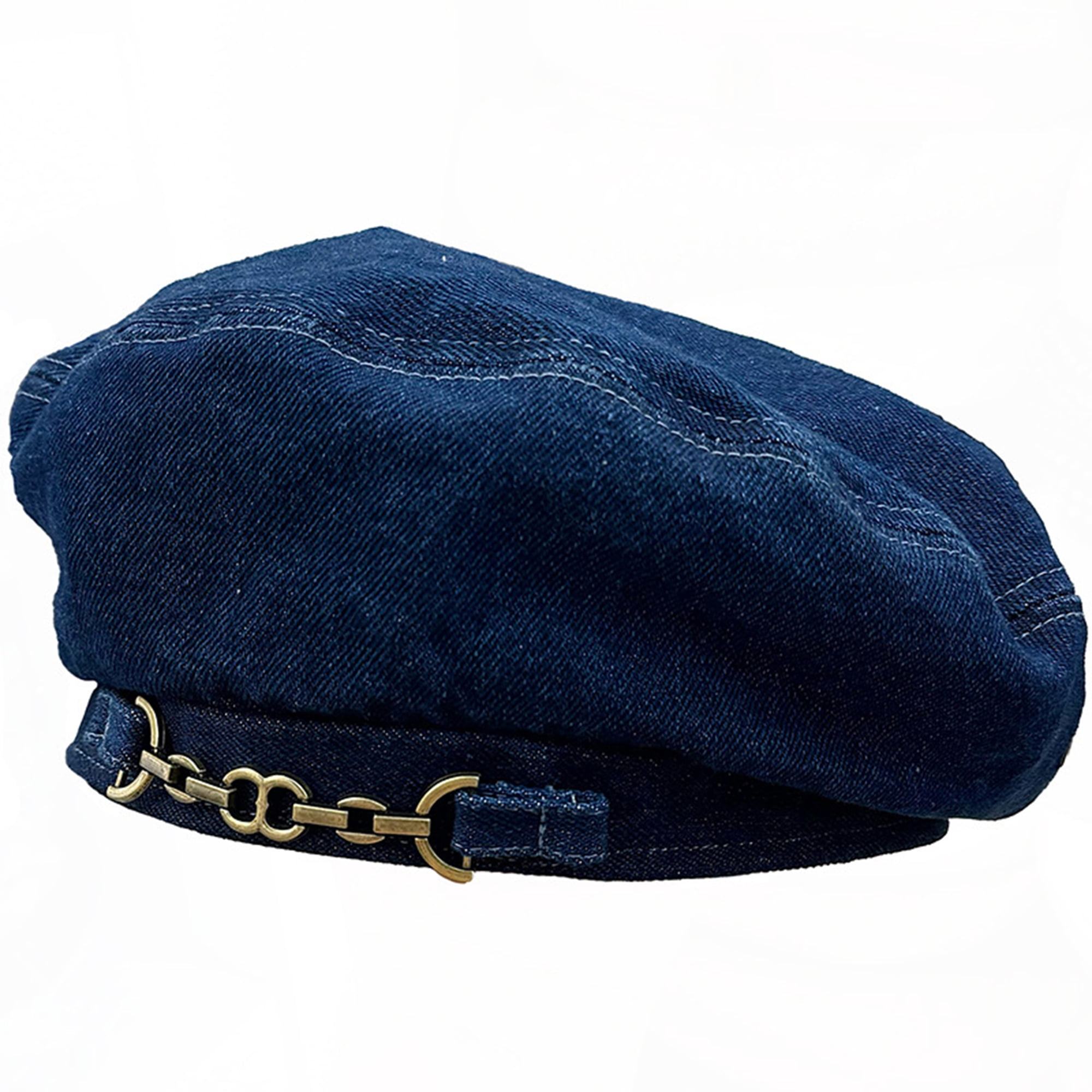 Awevudst Women's Denim Beret Hat French Artist Hat Metal Chain Painter ...
