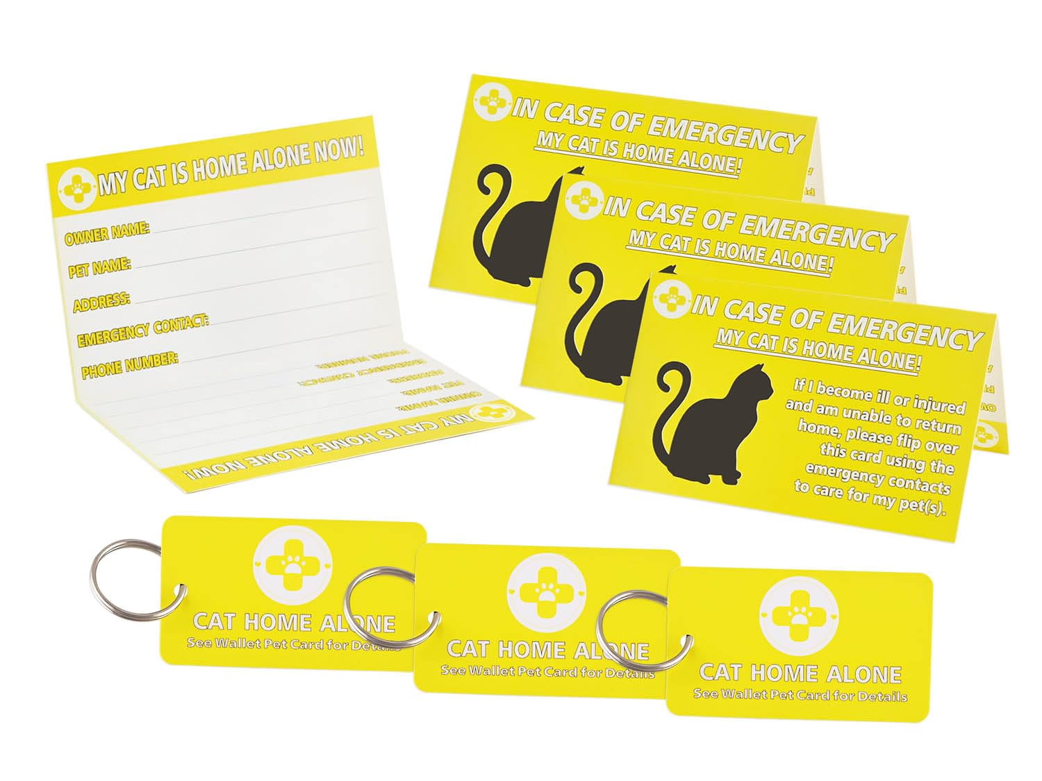 Awical My Cat is Home Alone Alert Key Tag Keychain with Emergency ...