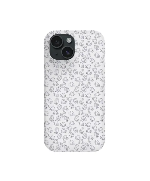 Awkward Cat Poses Pattern Funny Pet Phone Case for iPhone 16 15 14 13 ...