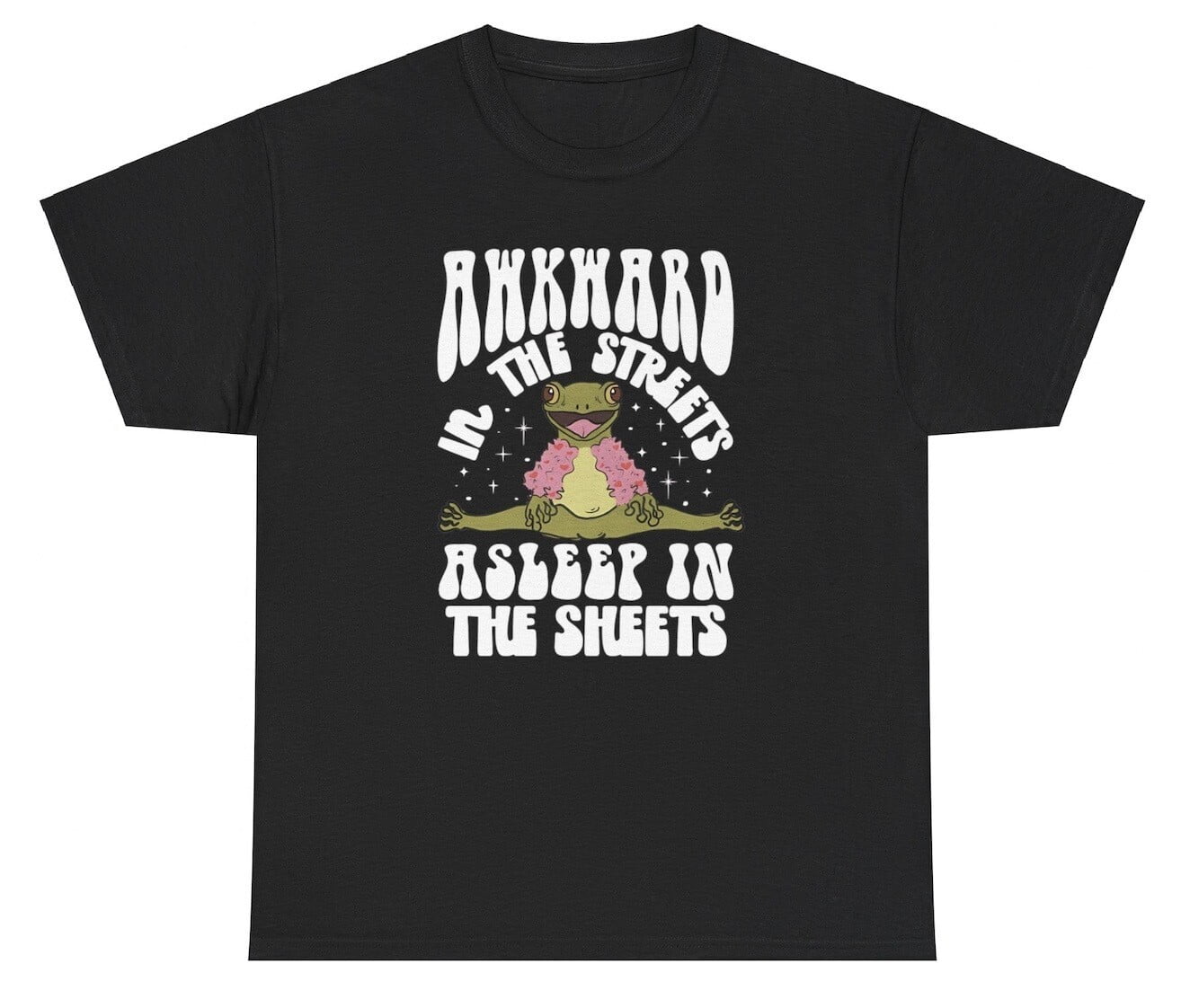 Awkward In Streets Asleep In Sheets Frog T Shirt Funny Meme Quirky ...