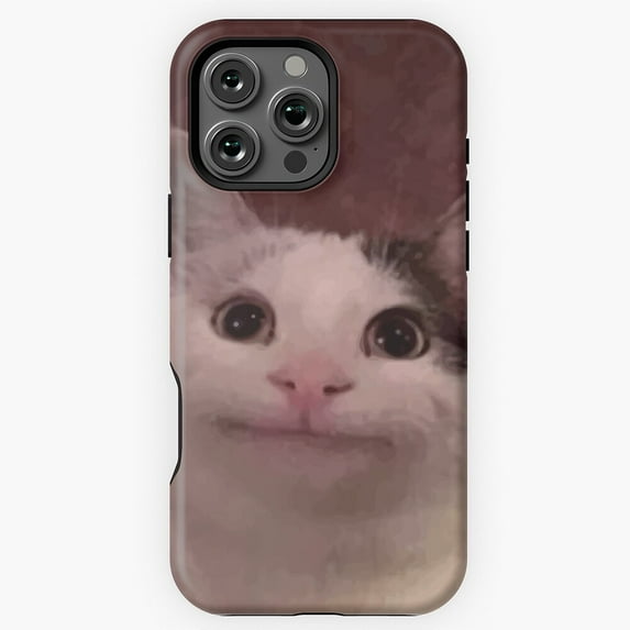 Awkward Smiling Cat Meme Funny Humor iPhone Case 11 12 13 14 15 16 17 ...