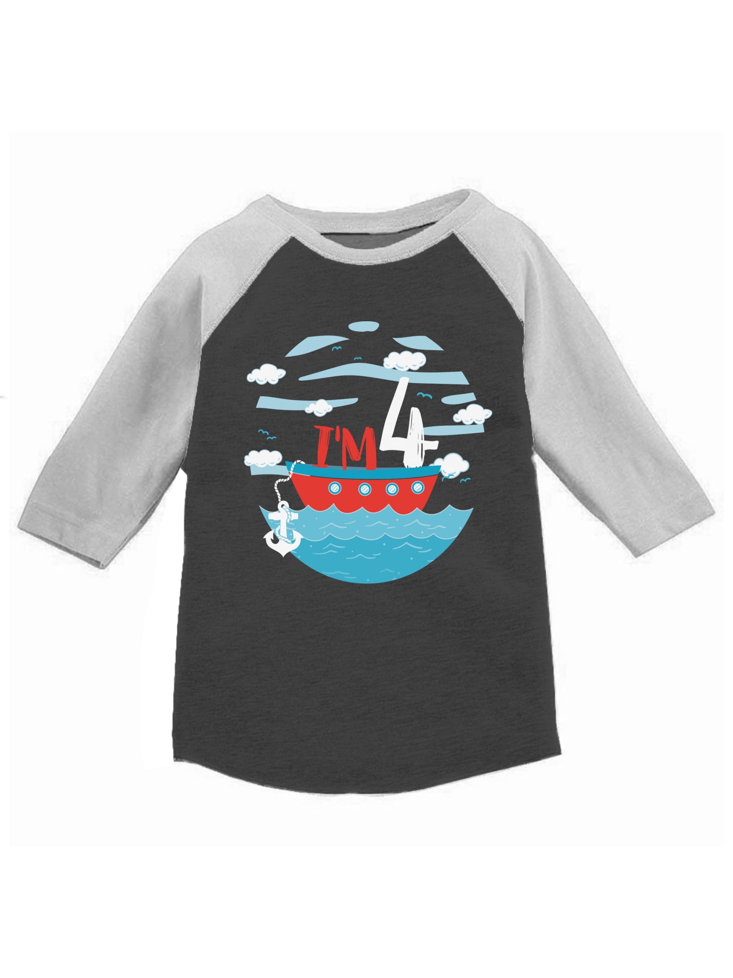 Awkward Styles 4th Birthday Raglan Shirt for Toddlers Sailor Tshirt ...
