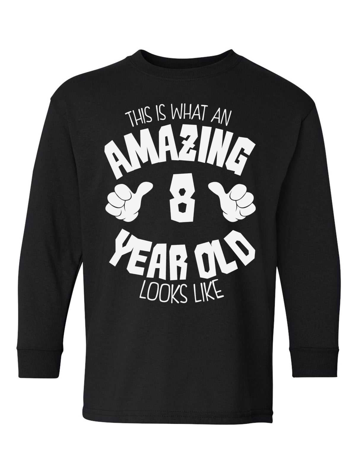 Awkward Styles 8th Birthday Youth Long Sleeve T-shirt It's My Eighth B ...