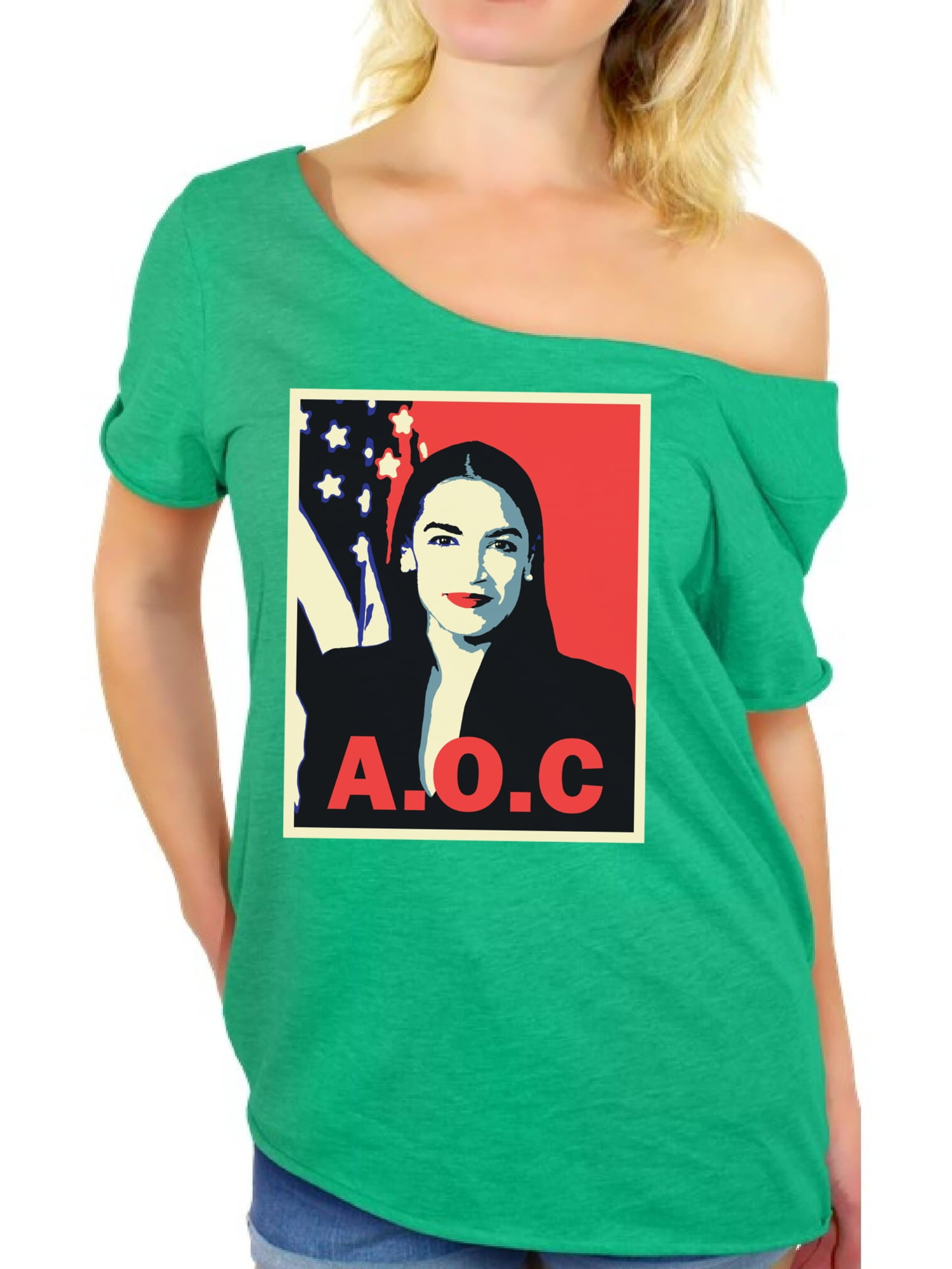 Awkward Styles AOC Off Shoulder Shirt Ocasio Ladies Shirt Alexandria ...