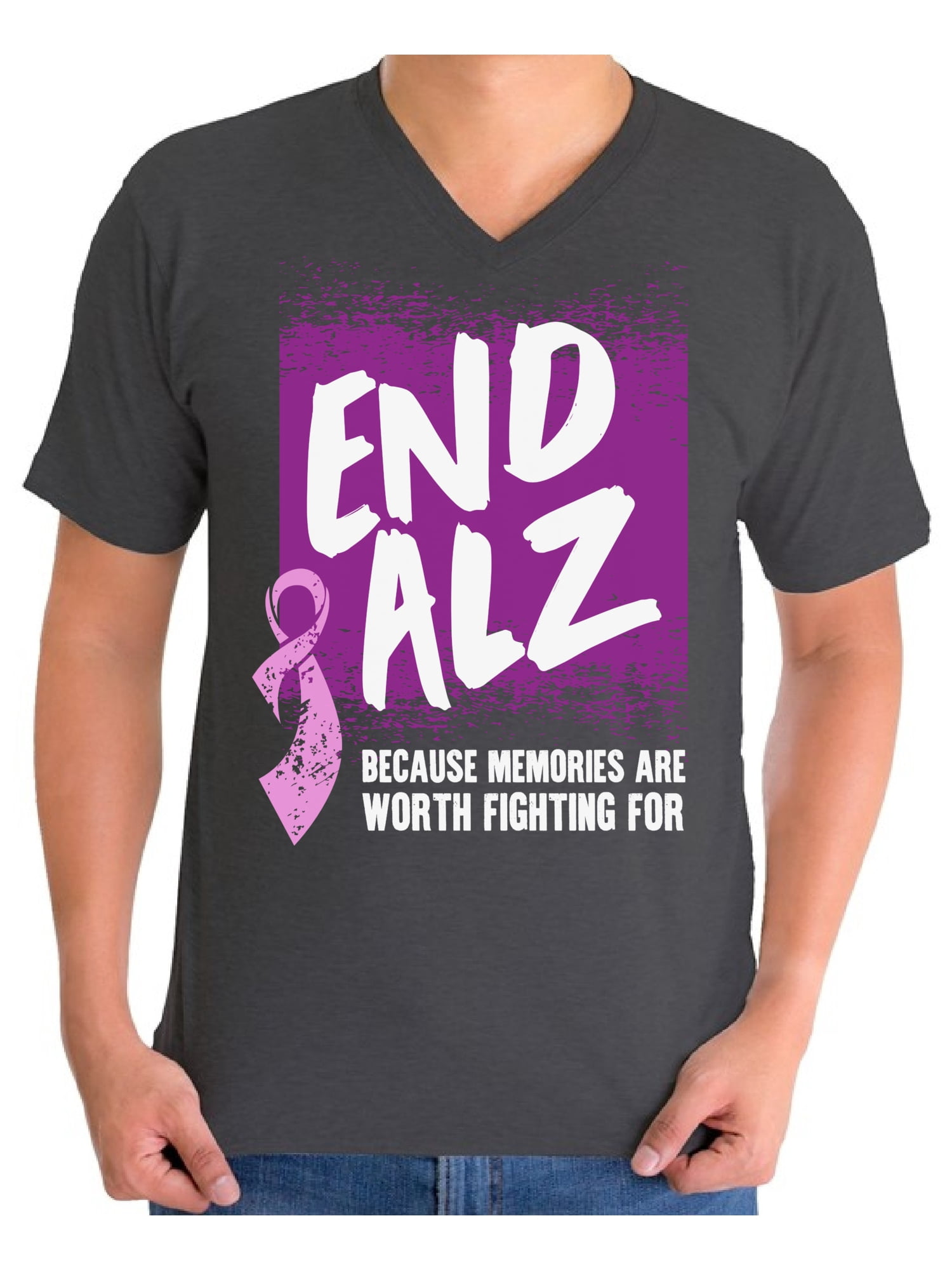 Awkward Styles Alzheimers V Neck Shirt for Men Alzheimer Shirts Endalz ...