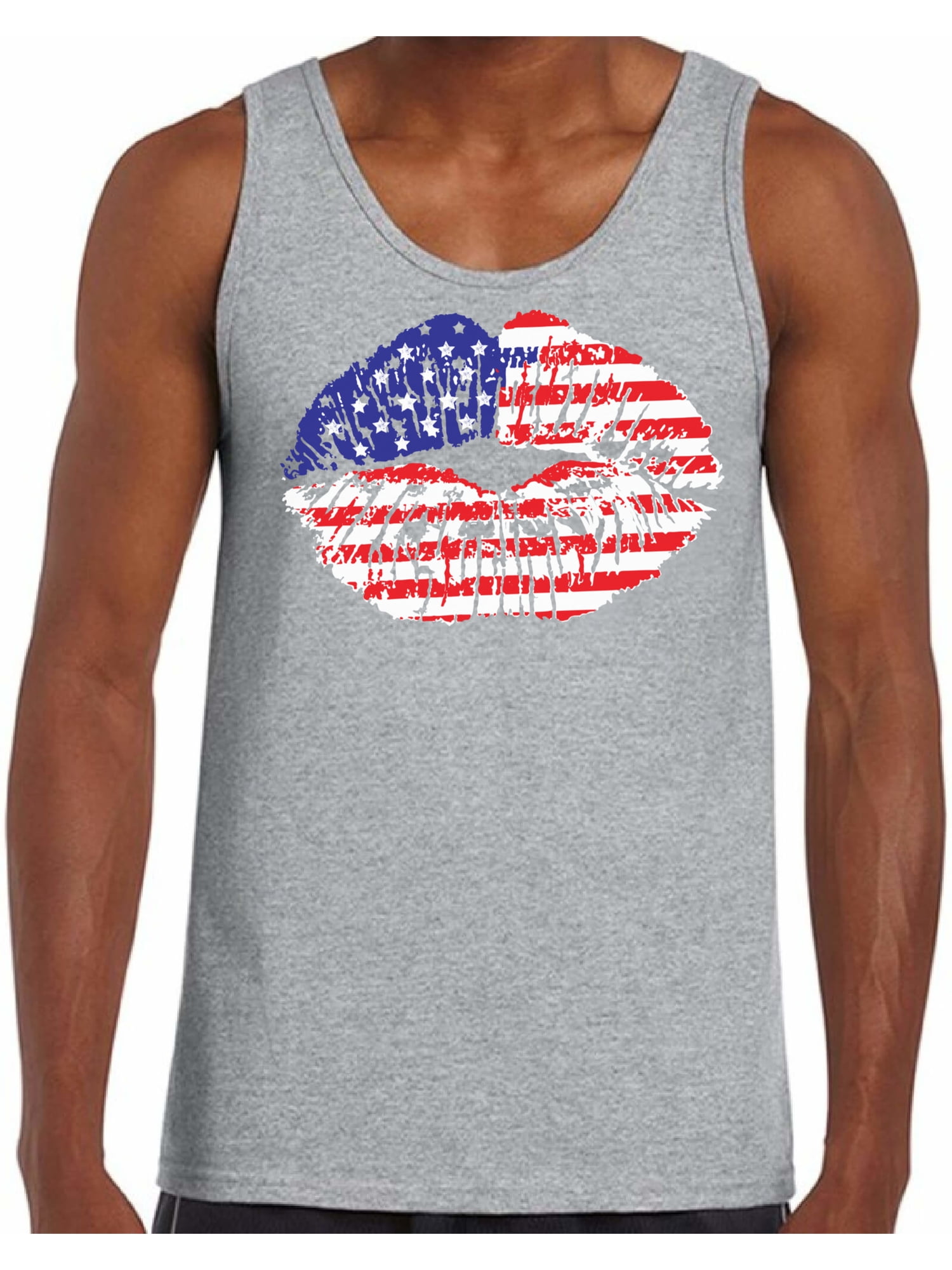 Awkward Styles American Flag Mens Tank Tops Lips Tanks for Men USA Flag ...