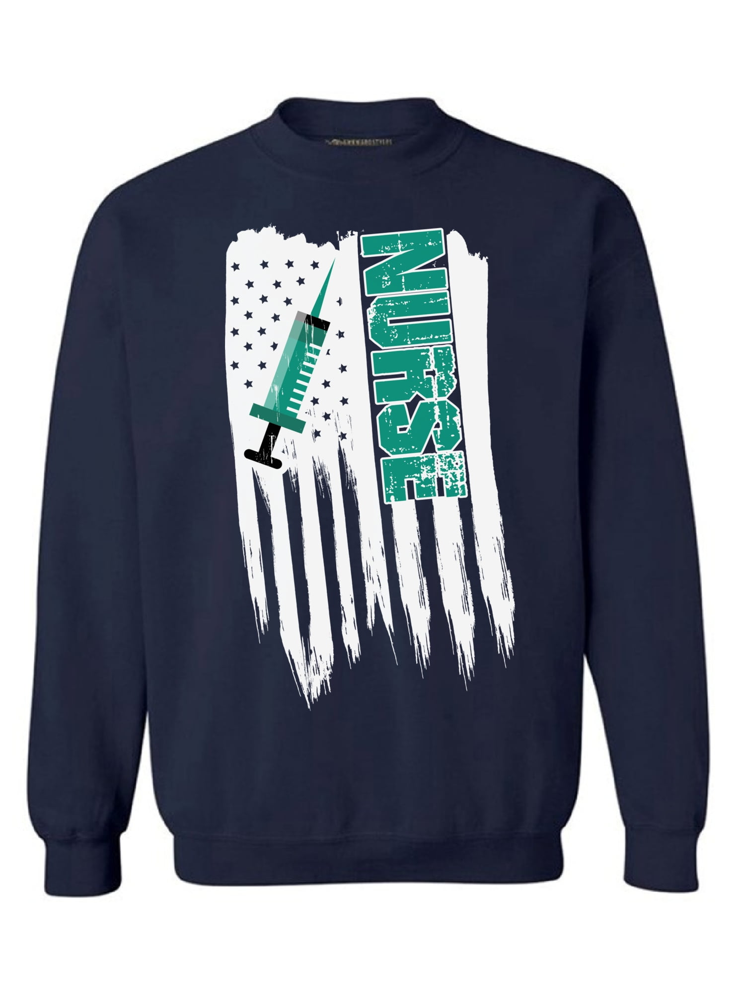 Awkward Styles American Flag Nurse Crewneck Proud American Retro USA ...