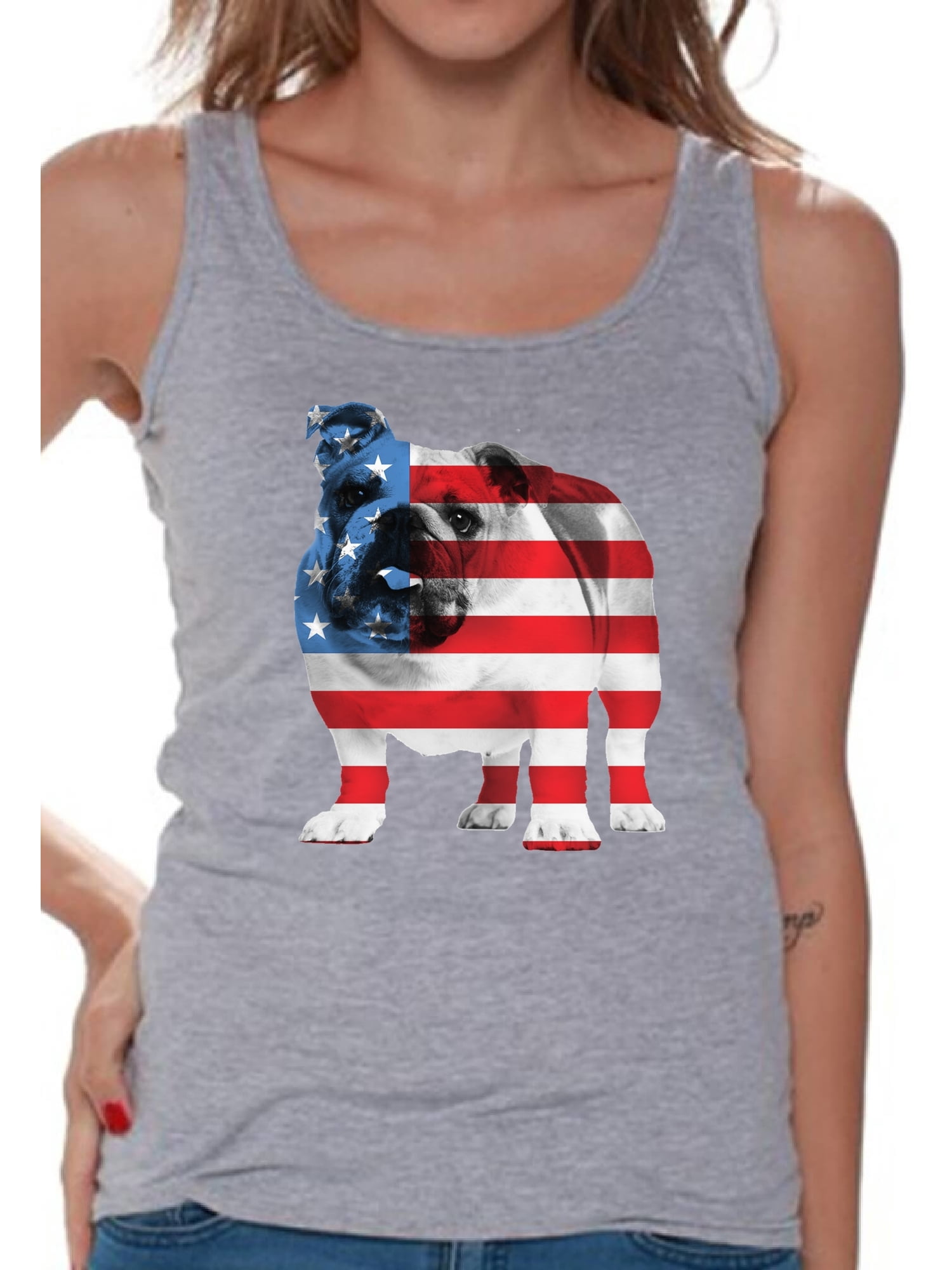 Awkward Styles American Flag Tank Tops Bulldog American Patriotic Tank ...