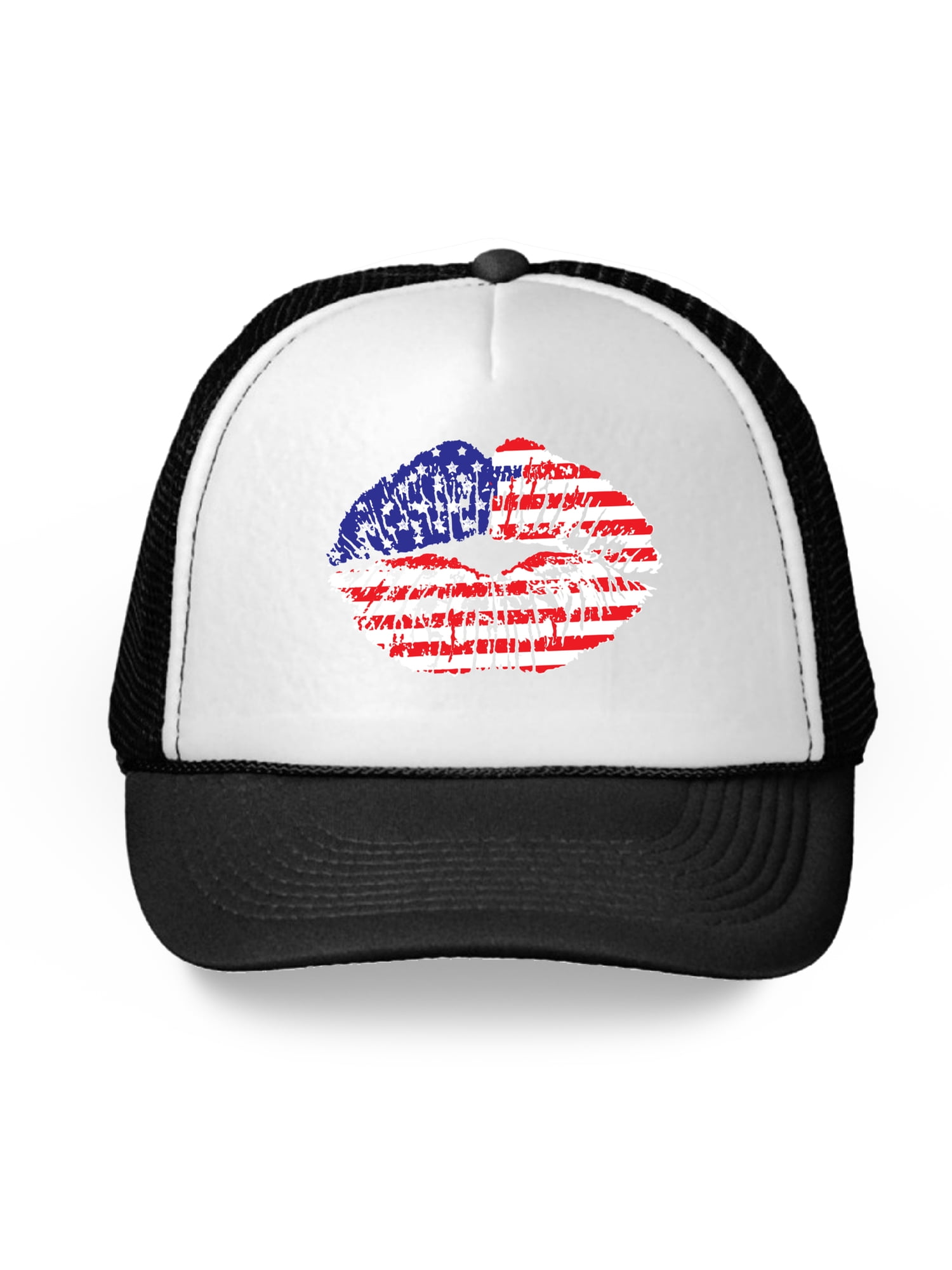 Awkward Styles American Lips Trucker Hat USA Flag Hats for Women Men ...