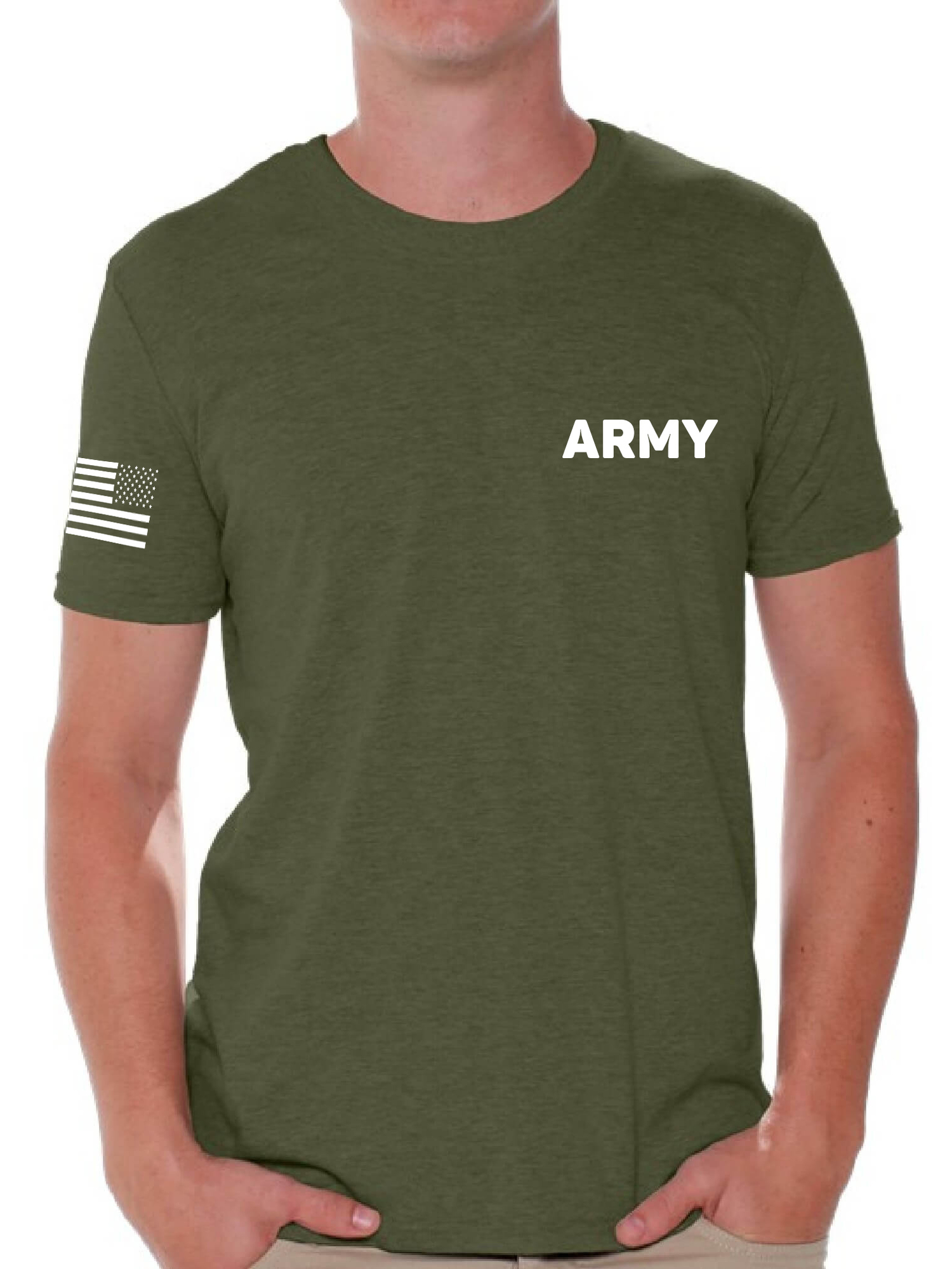 Army T-Shirt Army Double Flag Us Army Large Black - Walmart.com