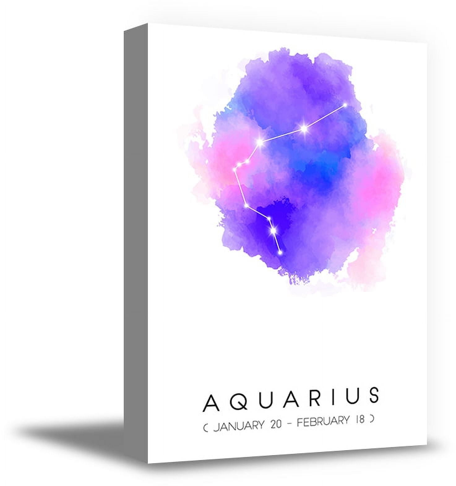 Awkward Styles Astrology Theme Zodiac Sign Aquarius Canvas Zodiac Wall ...