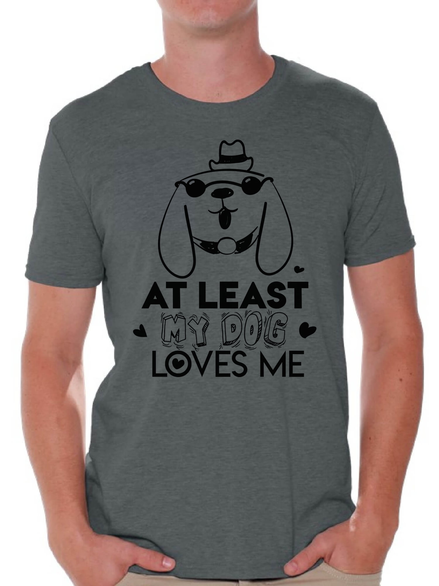 Awkward Styles At Least My Dog Loves Me Shirt Valentine T Shirt for Men ...