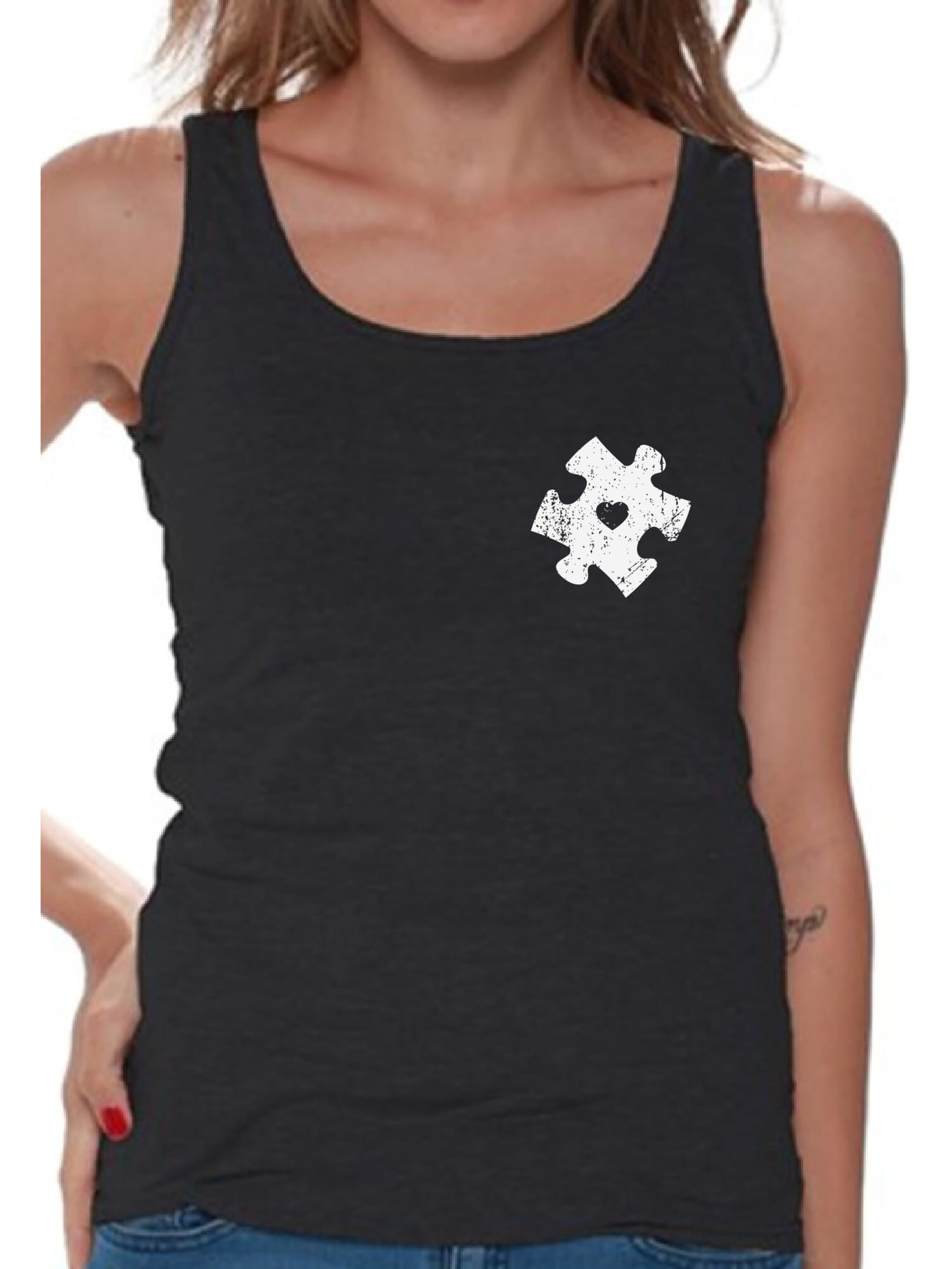 Awkward Styles Autism Awareness Puzzle Tank Top for Women Autism Tank ...