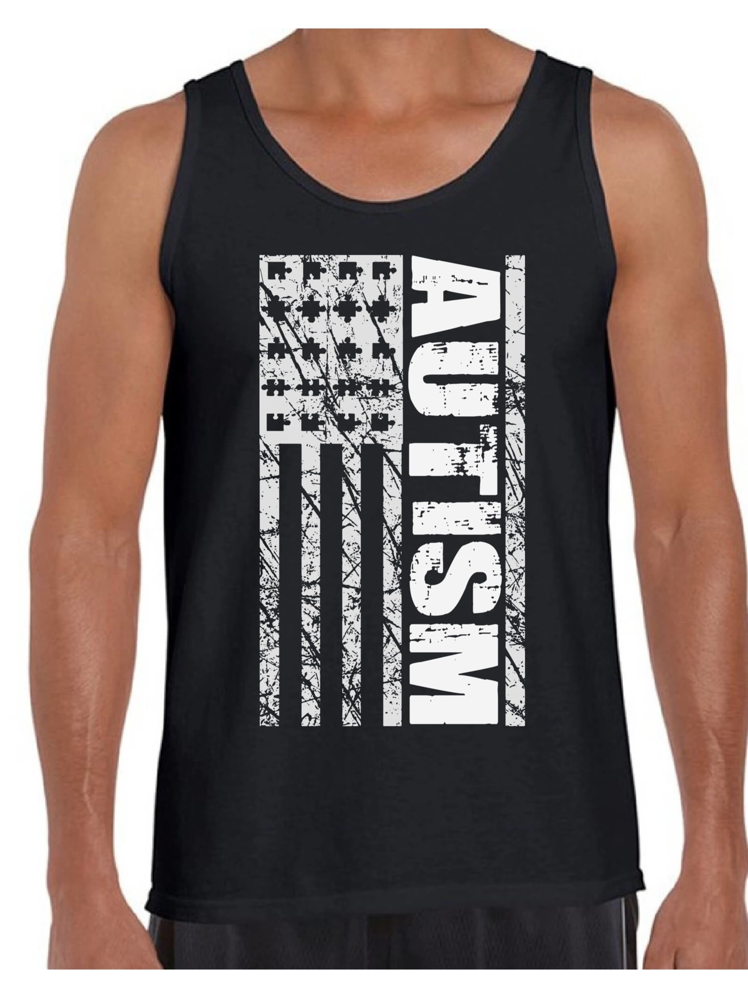 Awkward Styles Autism Flag Tank Top for Men American Flag Autism ...