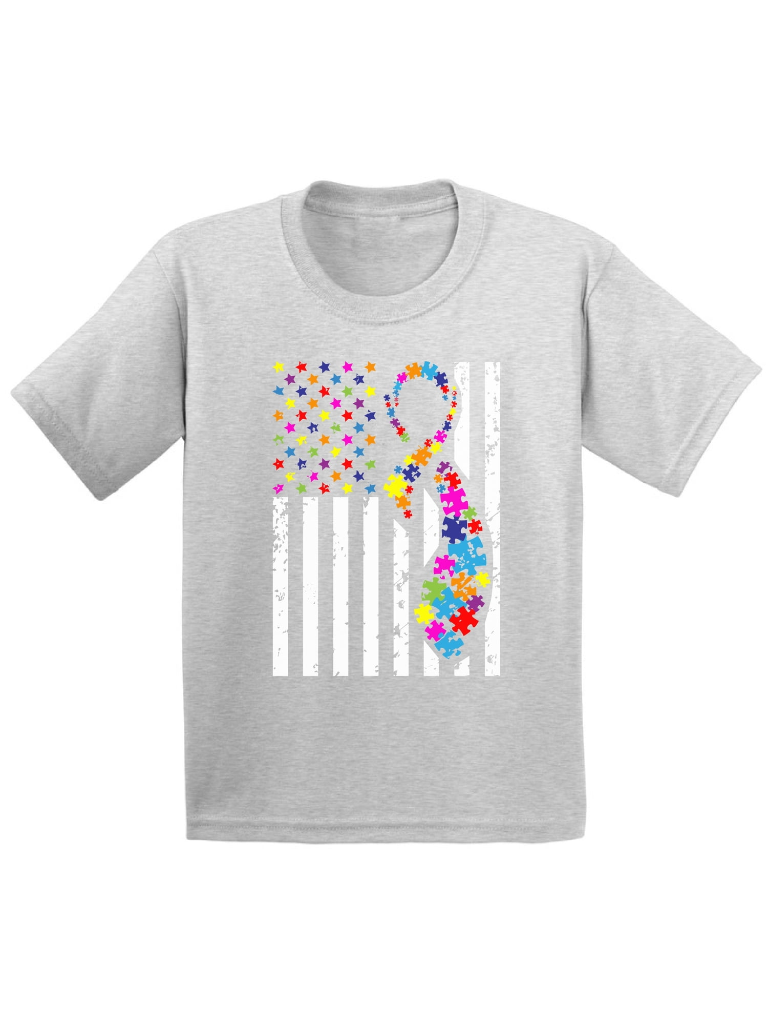 Awkward Styles Autism Ribbon Flag Toddler Shirt Autism Awareness Shirt ...