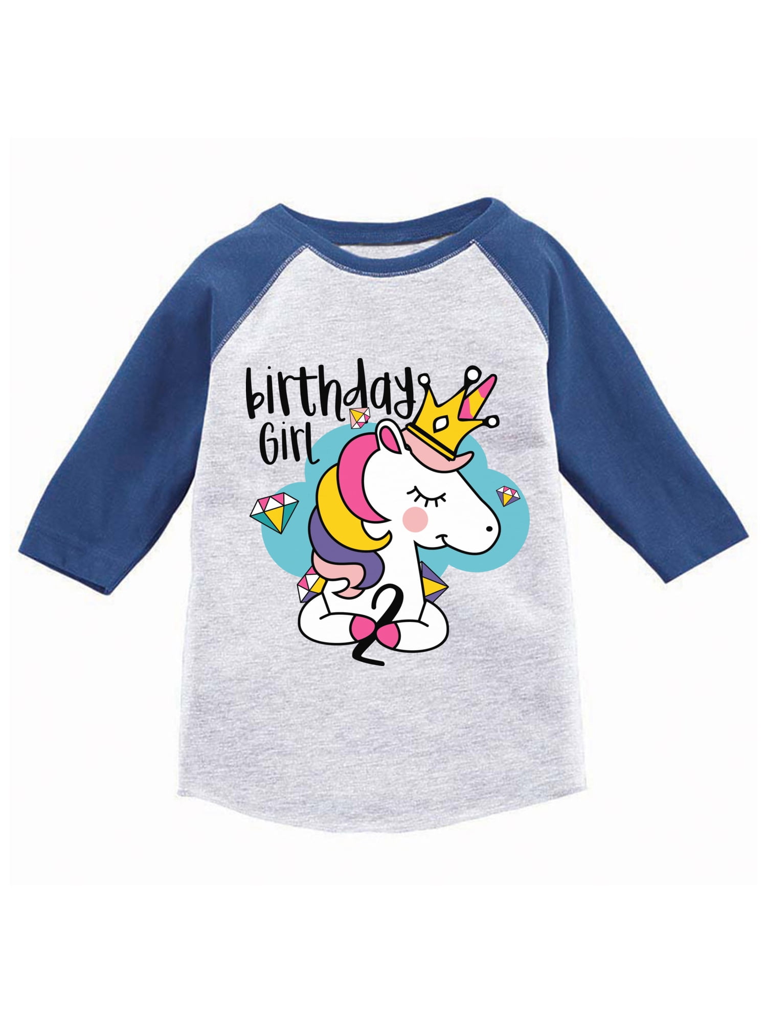 Awkward Styles Birthday Girl Toddler Raglan Princess Unicorn Jersey ...