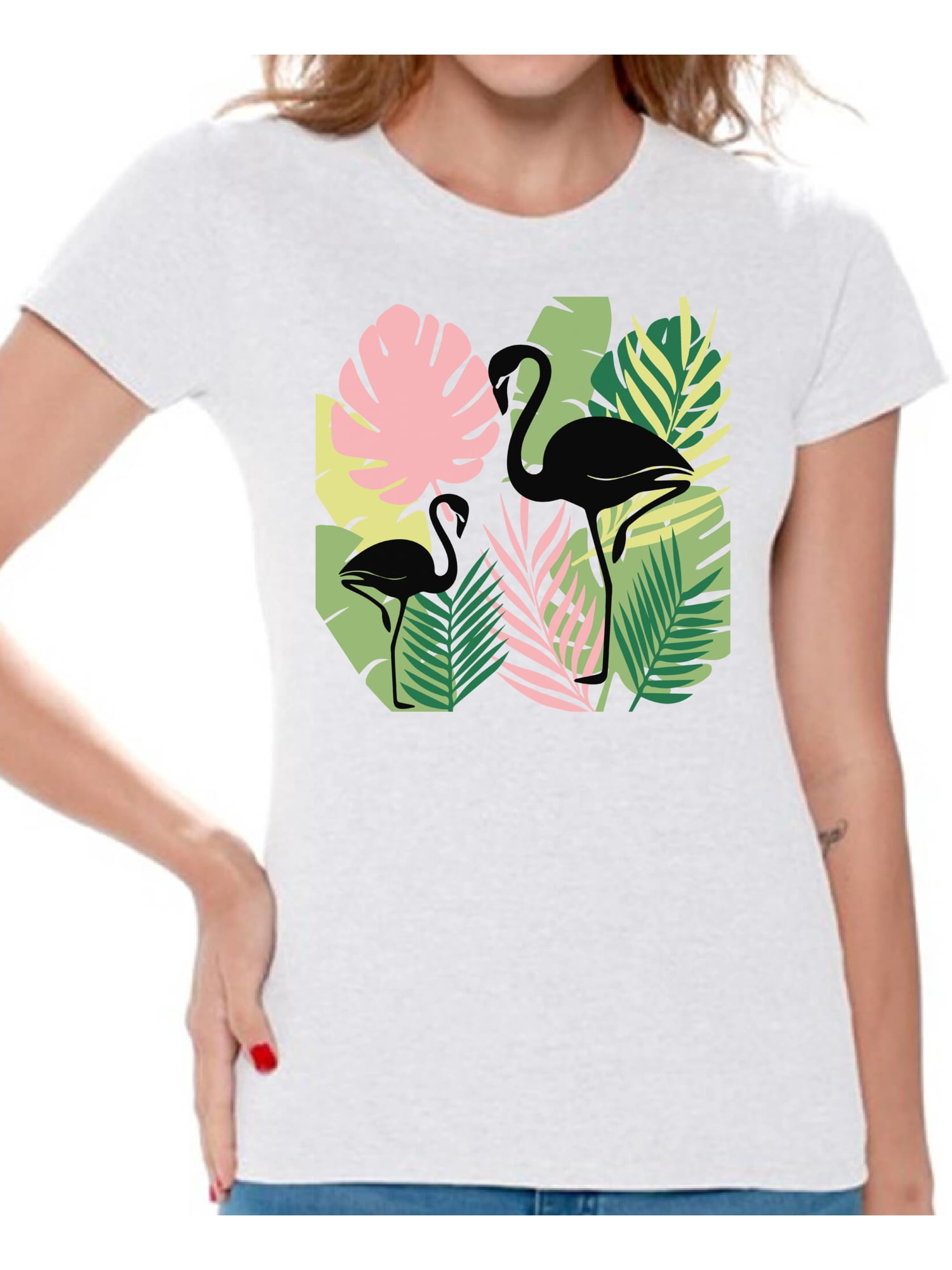 Awkward Styles Black Flamingos Womens T-Shirt Pink Flamingo Tshirt for ...