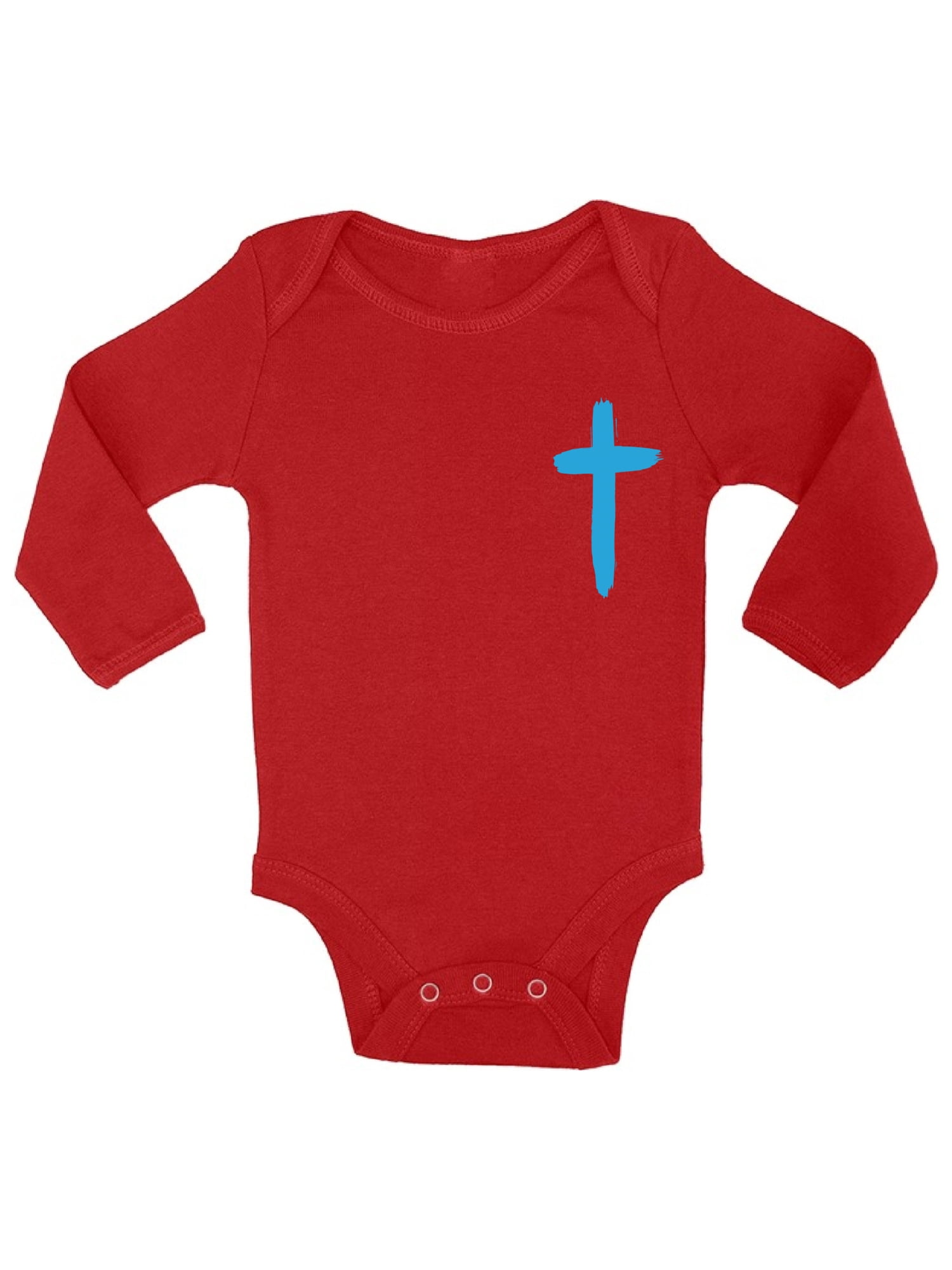 Awkward Styles Blue Cross Baby Bodysuit Jesus Long Sleeve Tops for ...