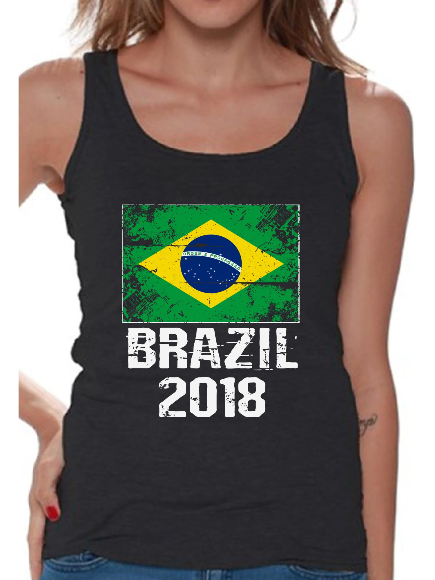 Awkward Styles Brazil 2018 Soccer Tank Top for Women Brazilian Flag ...