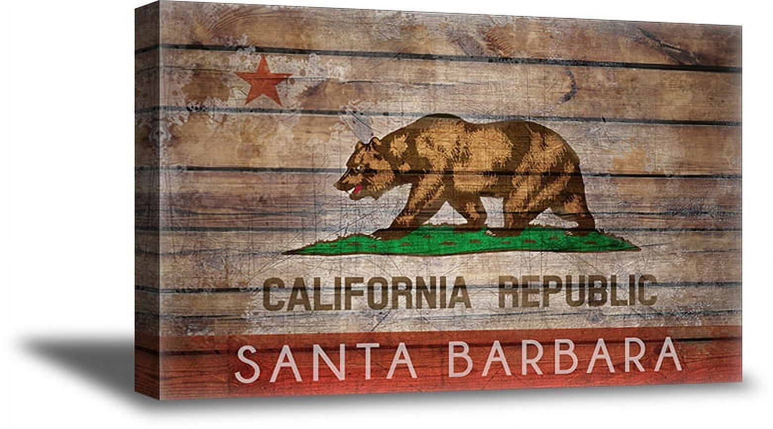 Awkward Styles Cali Flag Santa Barbara Canvas Decor Santa Barbara Art ...