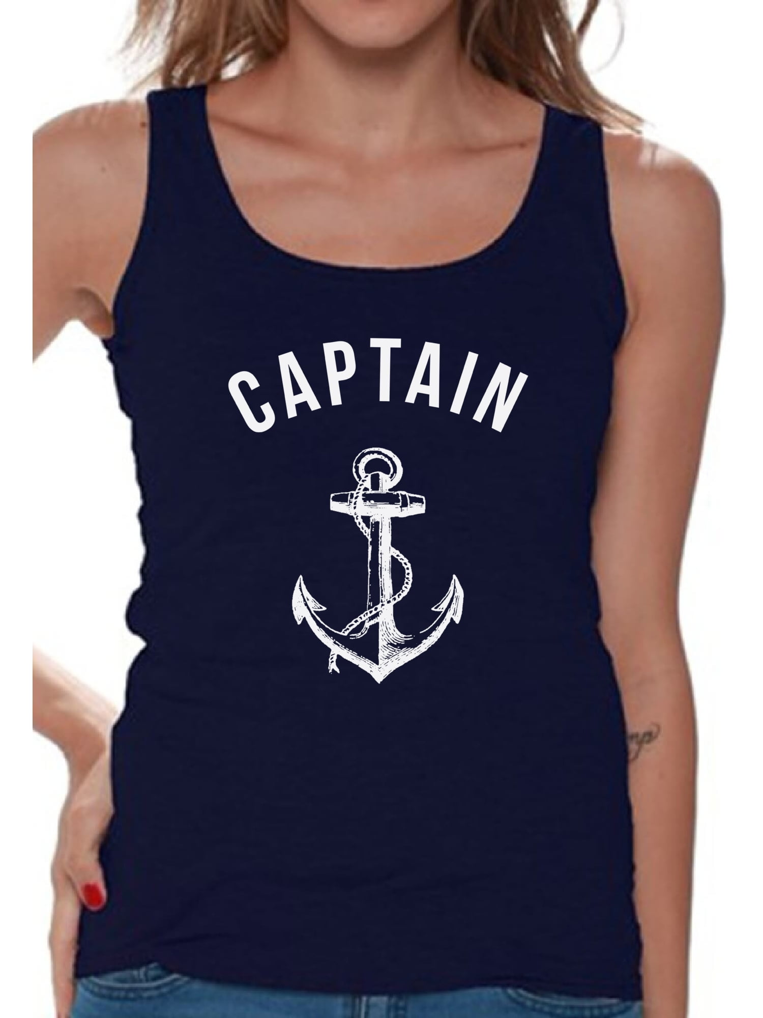 Awkward Styles Captain Tank Top for Ladies Marine Themed Party Cute ...