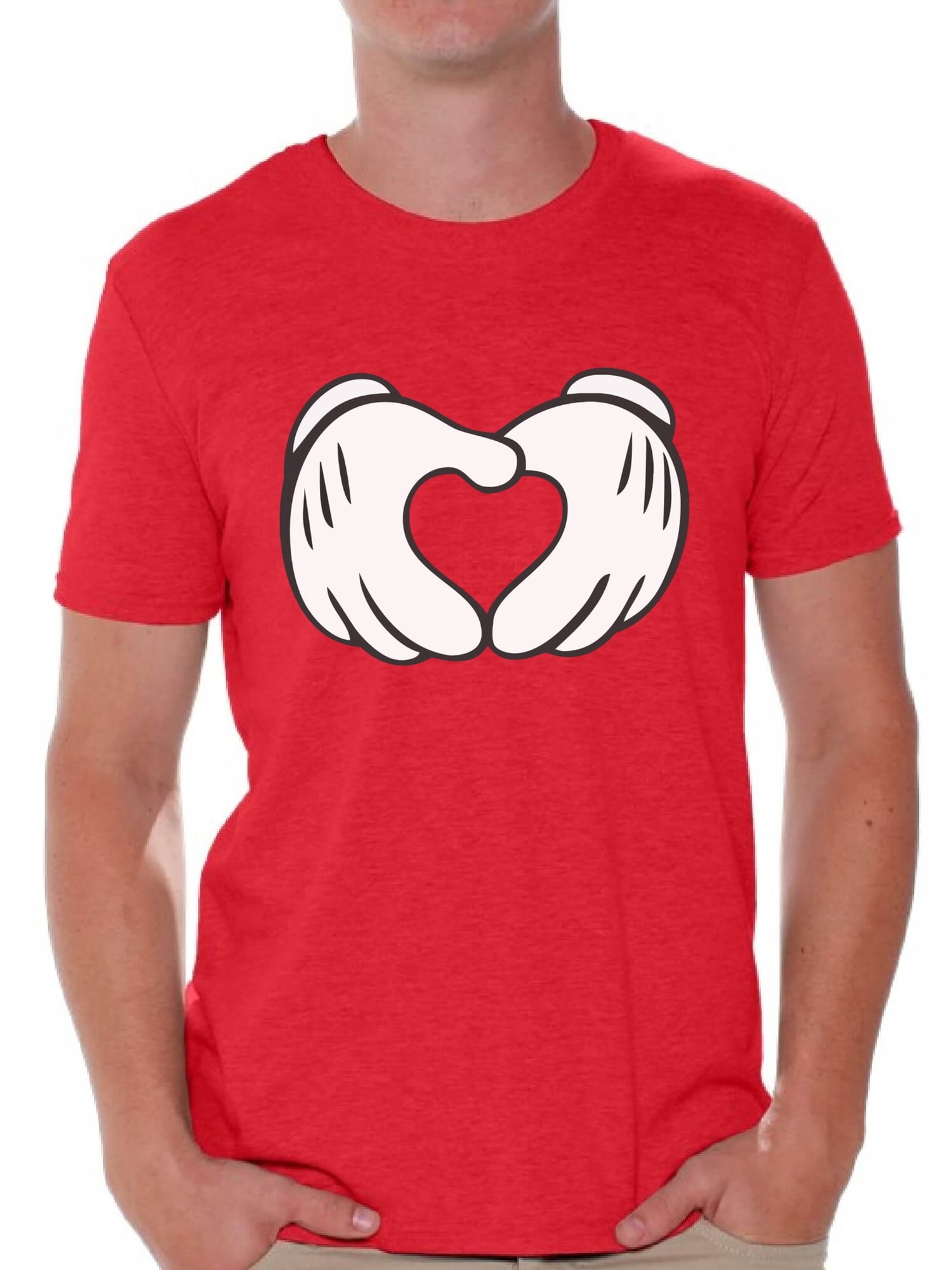 Awkward Styles Cartoon Hands Heart Shirt for Men Valentine Heart Men's ...