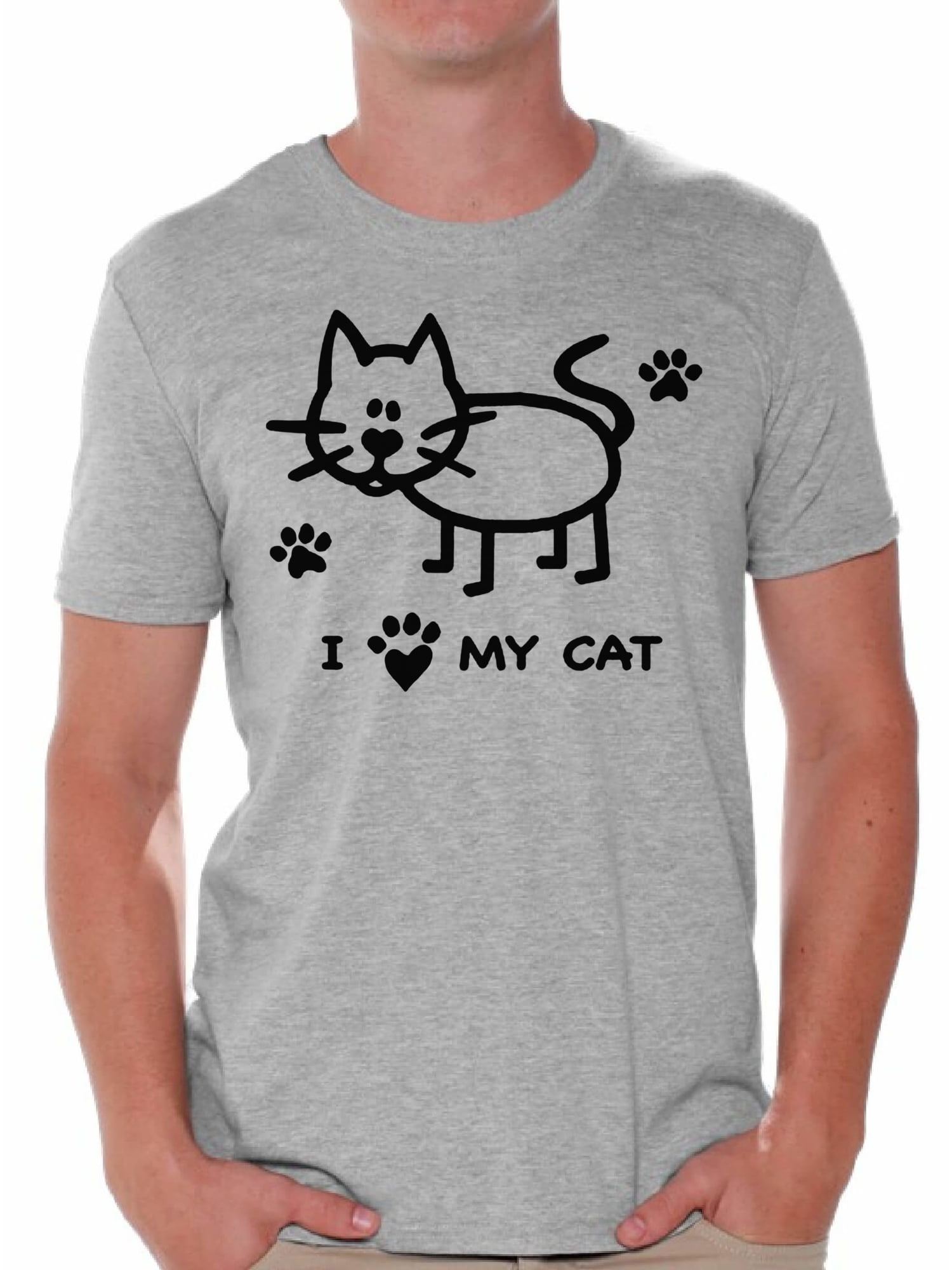 Awkward Styles Cat T-Shirt I Love My Cat T Shirts for Men - Walmart.com