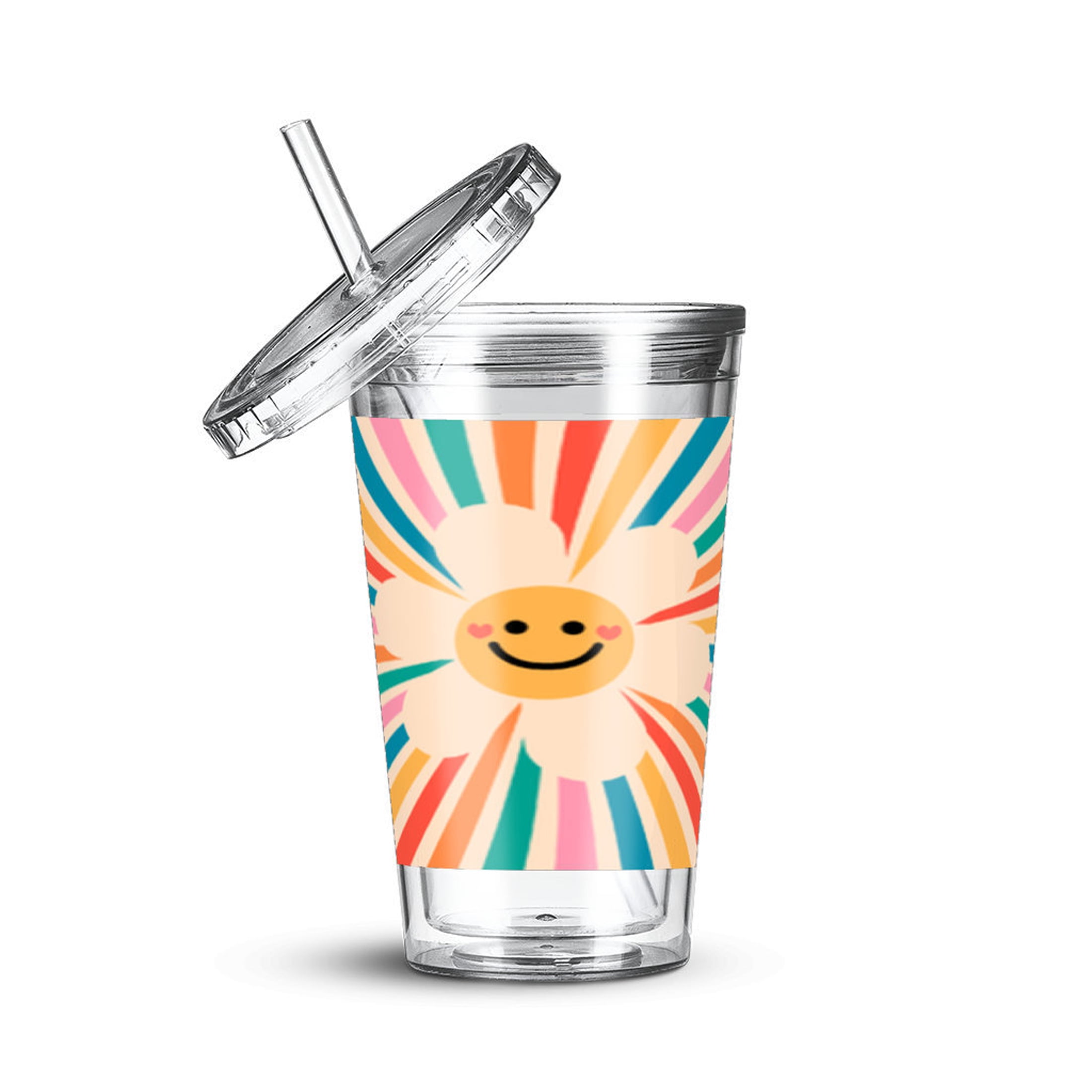 Awkward Styles Cheerful Flower Tumbler Cold Cup 16 oz Acrylic Glass ...