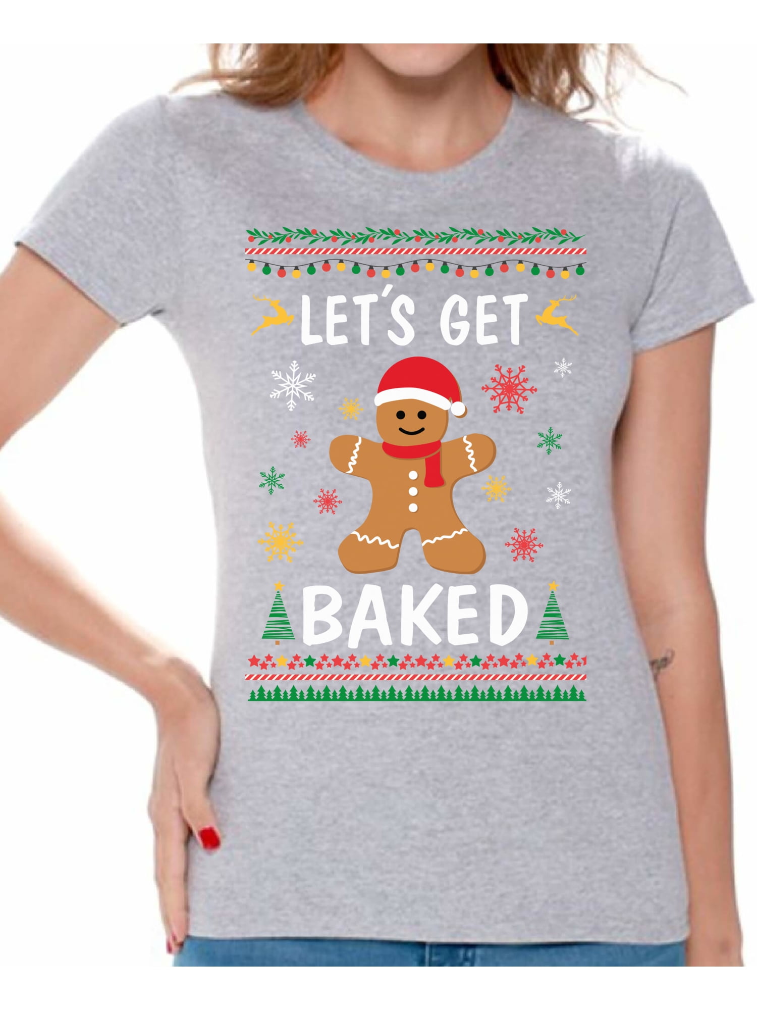 Awkward Styles Christmas Shirts for Women Xmas Gingerbread Man T-Shirt ...