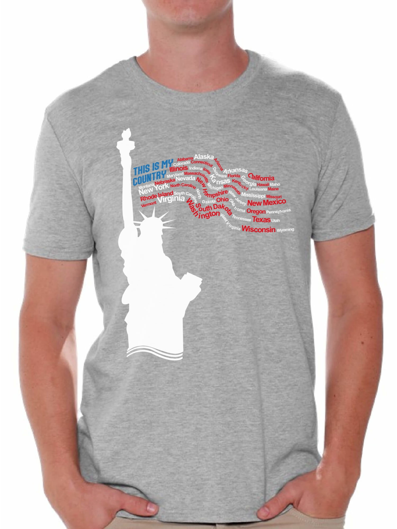 Awkward Styles This Is My Country T Shirt for Men USA States Patriotic ...