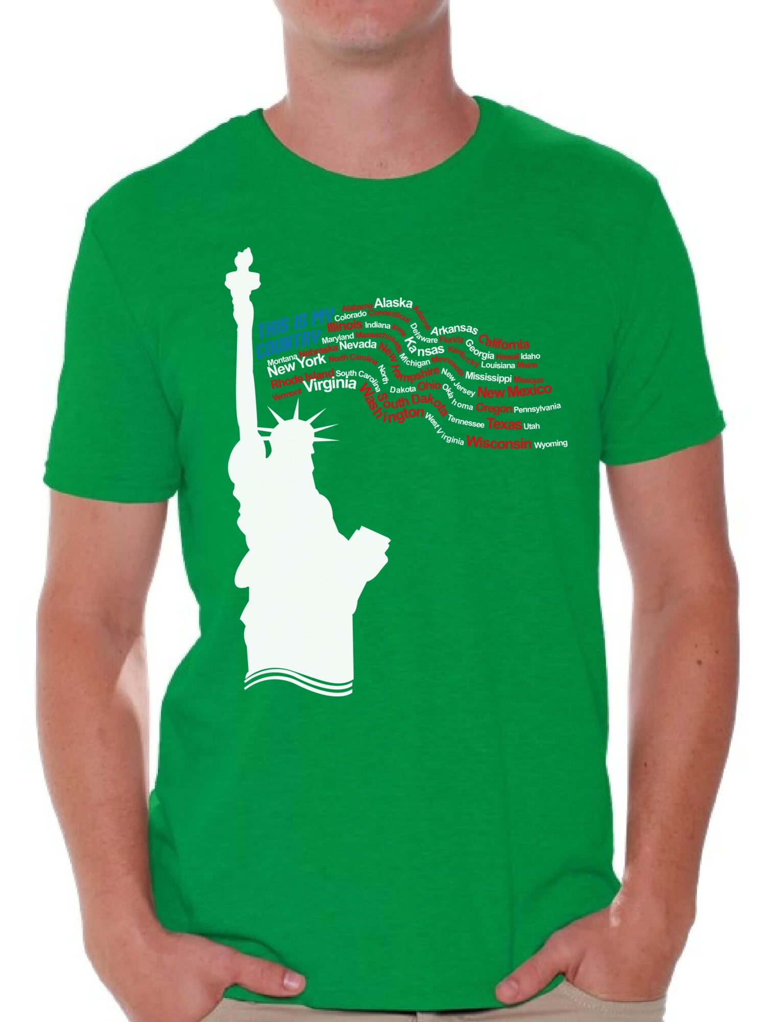 Awkward Styles This Is My Country T Shirt for Men USA States Patriotic ...