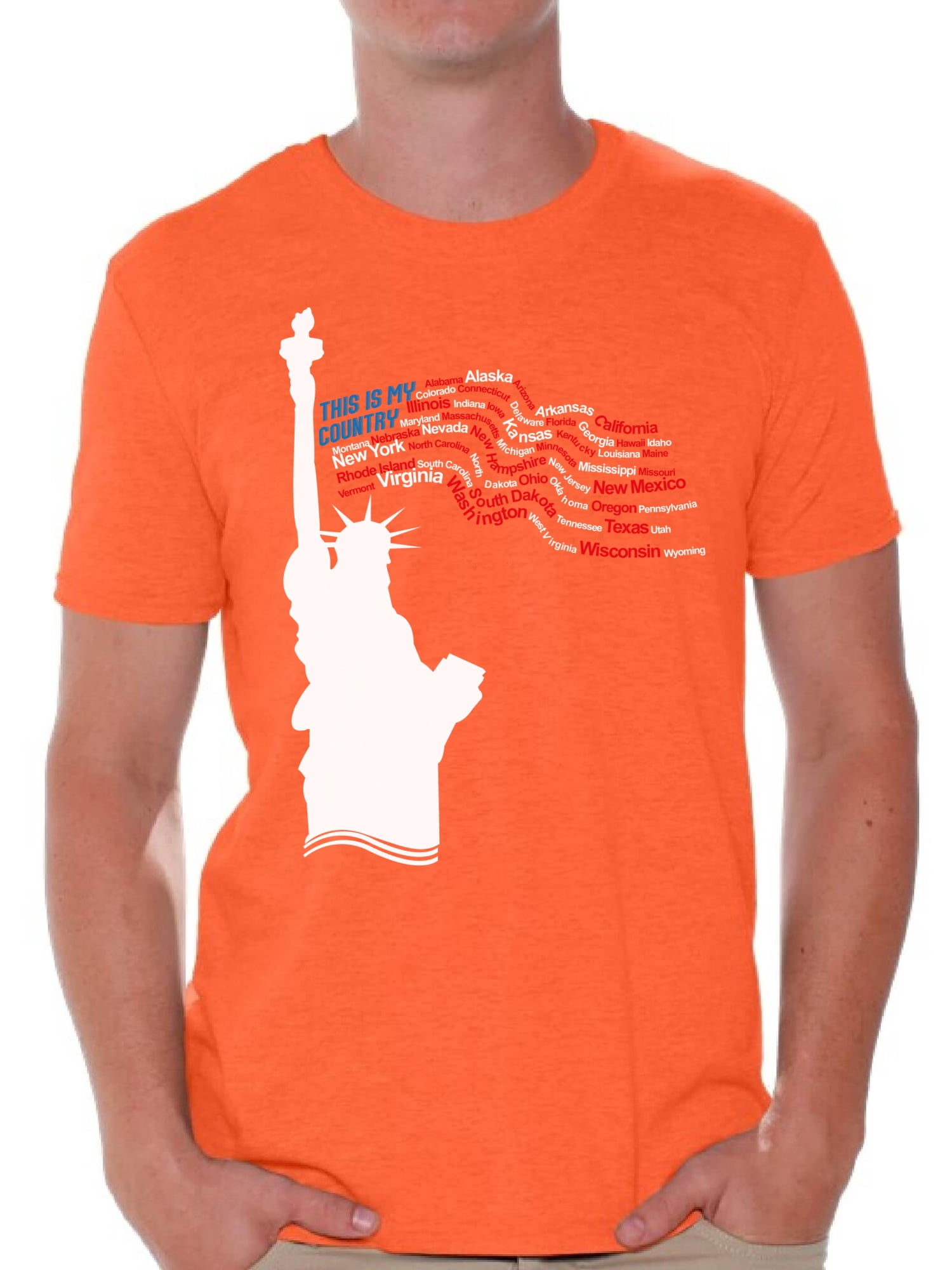 Awkward Styles This Is My Country T Shirt for Men USA States Patriotic ...