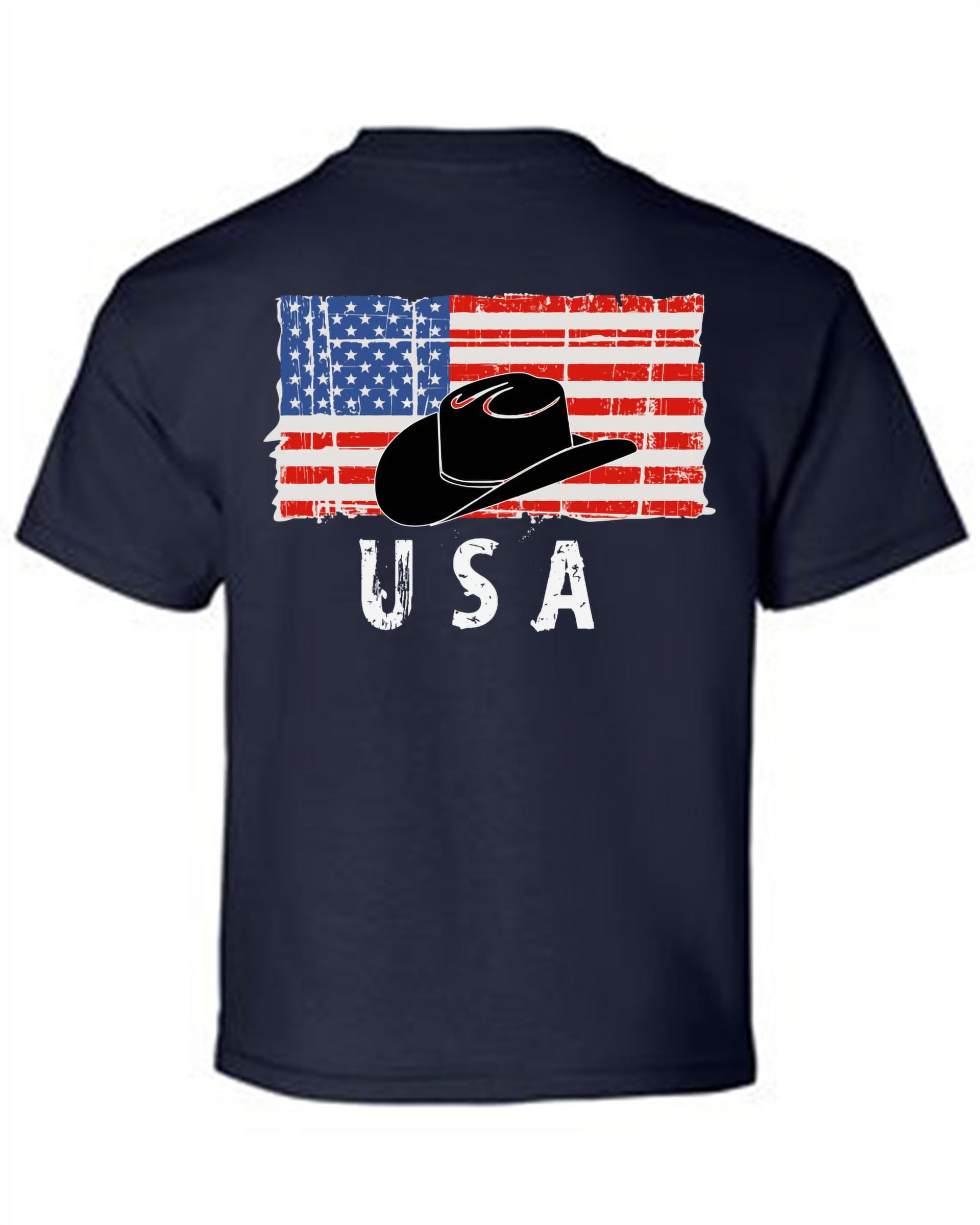 Awkward Styles Cowboy Hat USA Youth Shirt Stripes and Stars USA Flag T ...