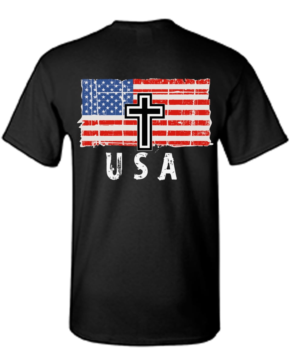Awkward Styles Cross USA Men Shirt I'm American Vitage USA Flag T shirt ...
