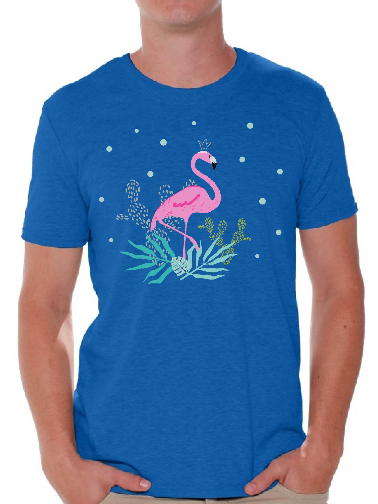 Awkward Styles Crowned Flamingo T Shirt for Men Summer Mens Shirts Pink ...