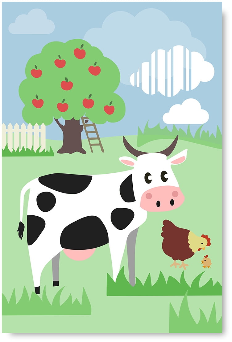 Awkward Styles Cute Animals Printed Picture Sunny Household Cow Image ...