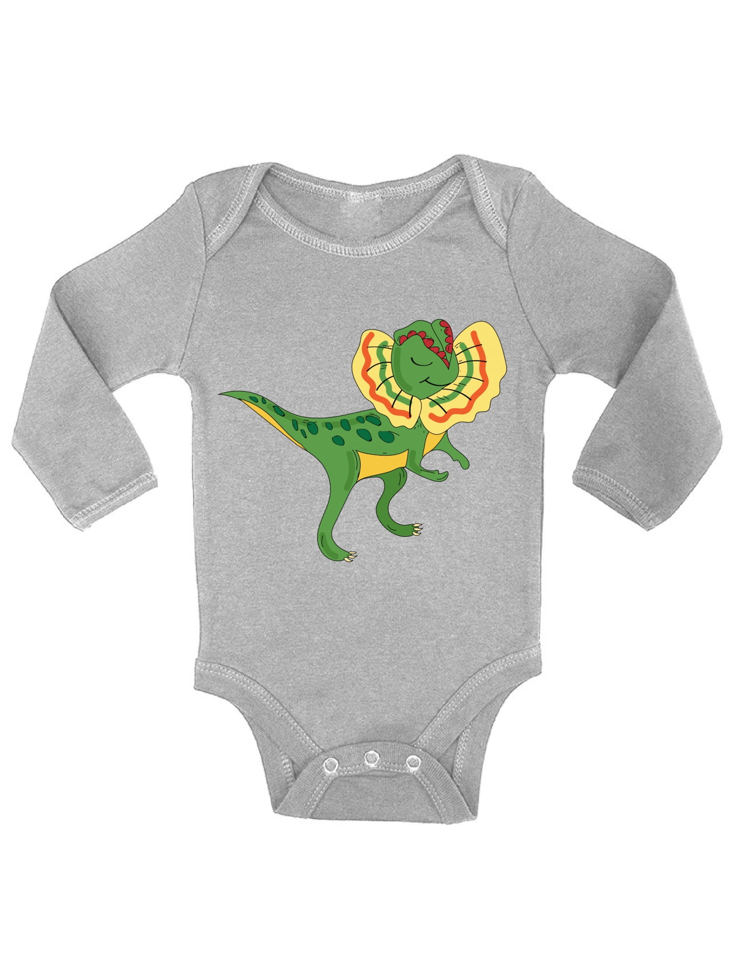 Awkward Styles Dilophosaurus Romper Baby Bodysuit Long Sleeve Dinosaur ...