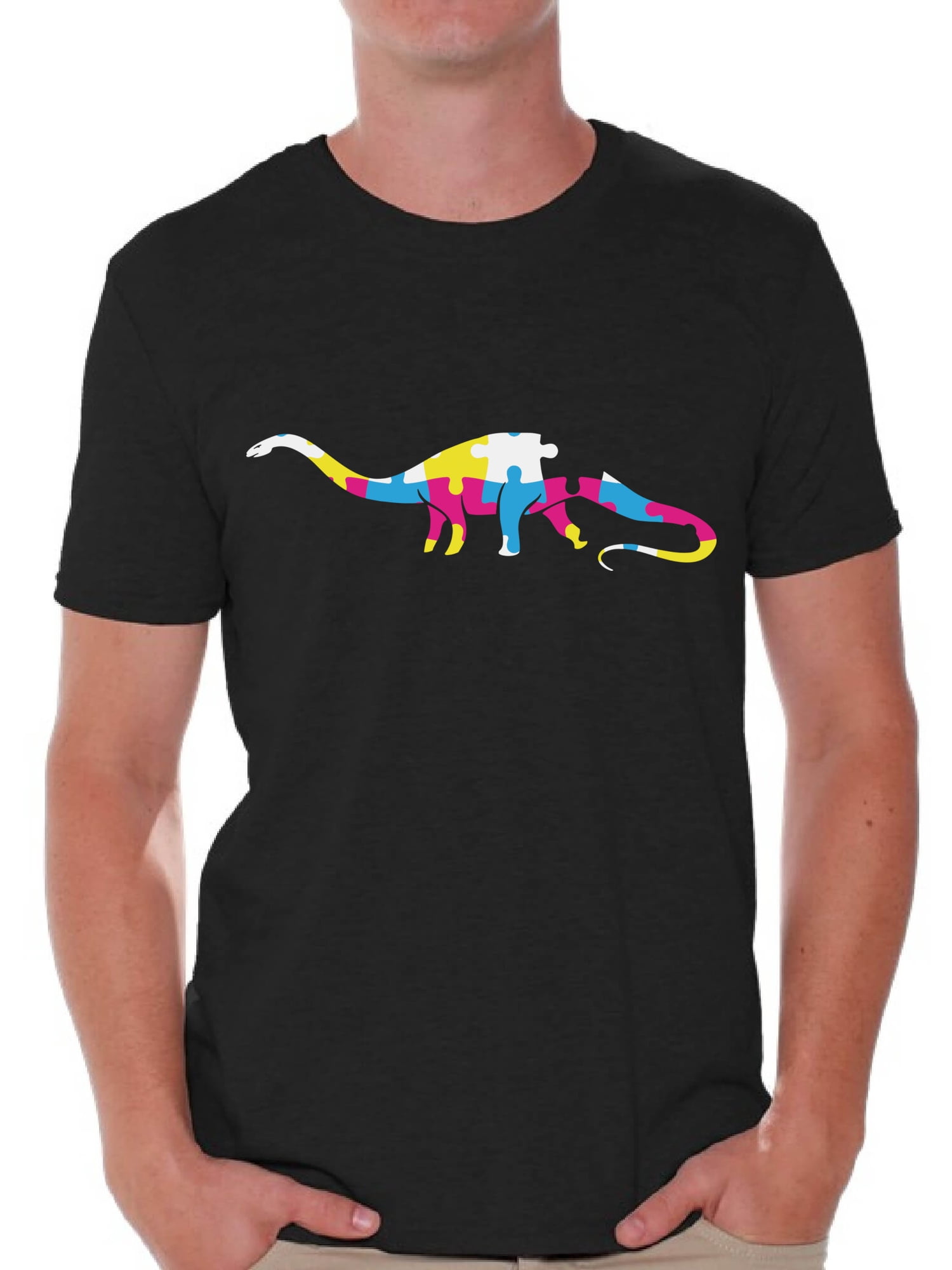 Awkward Styles Dinosaur Puzzle Piece for Autism Awareness Men's Autism ...
