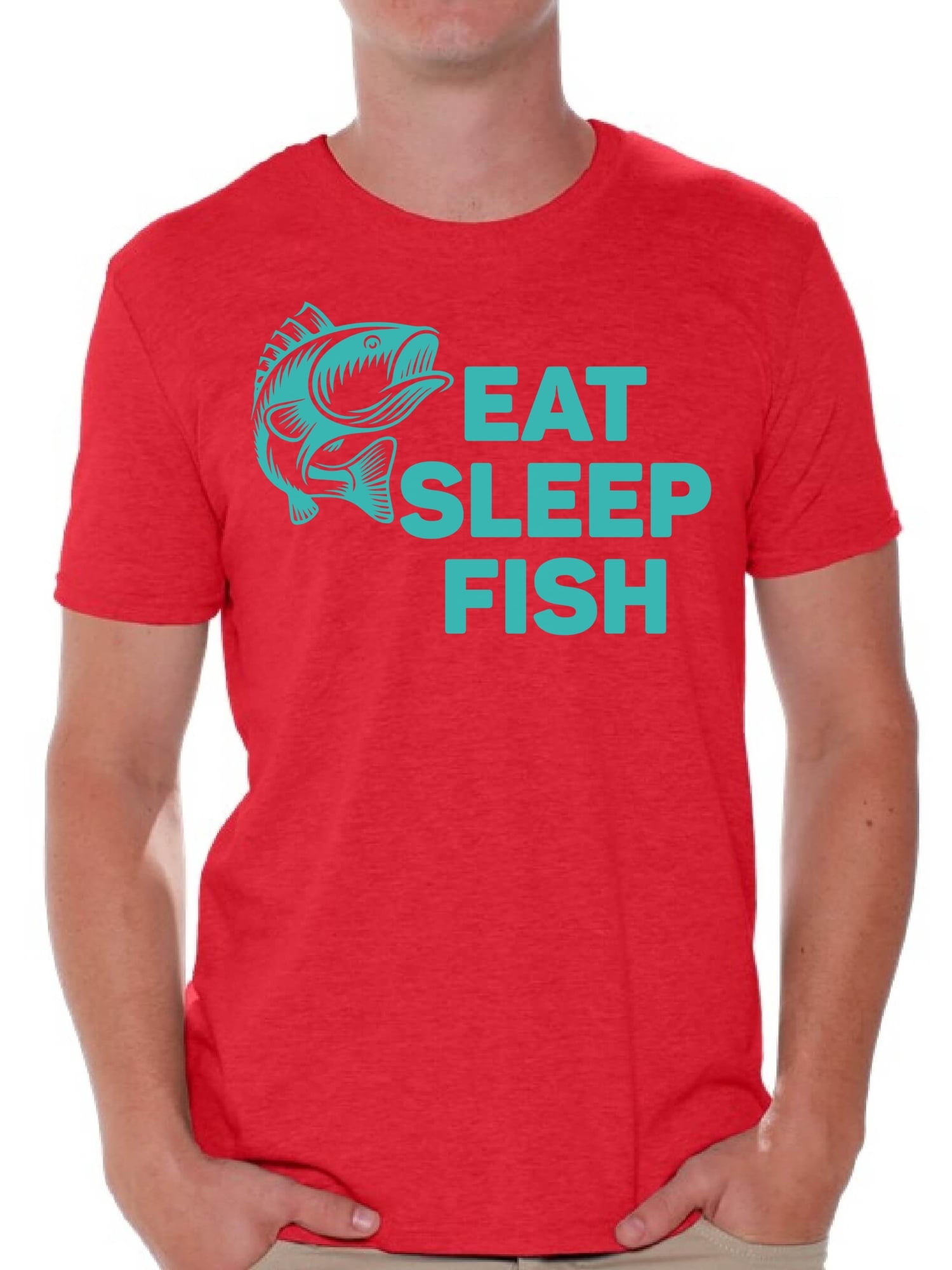 Awkward Styles Eat Sleep Fish Men's T Shirt Fishing Clothes for Him I ...