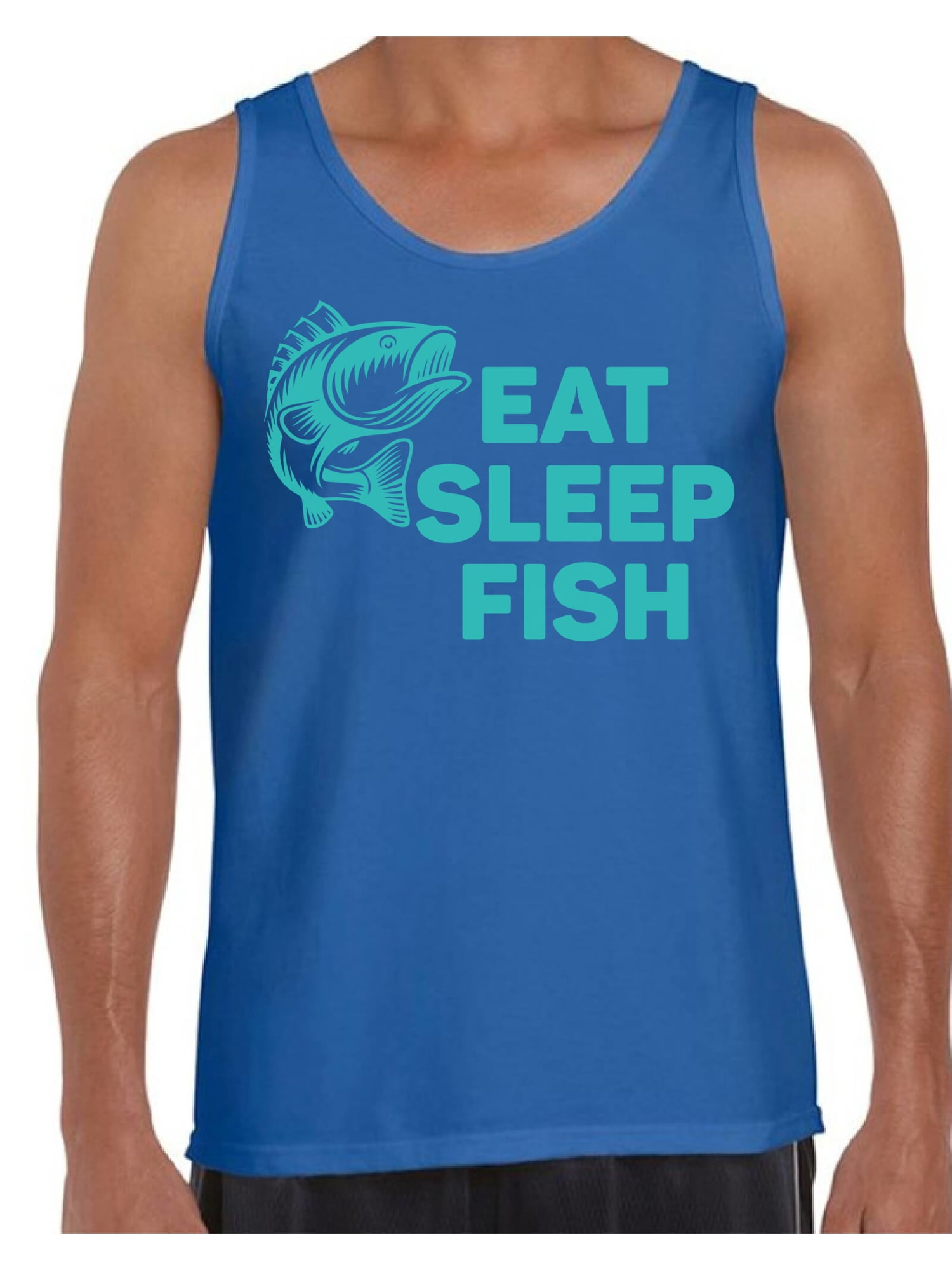 Awkward Styles Eat Sleep Fish Men's Tank Top Fishing T-Shirt for Him ...