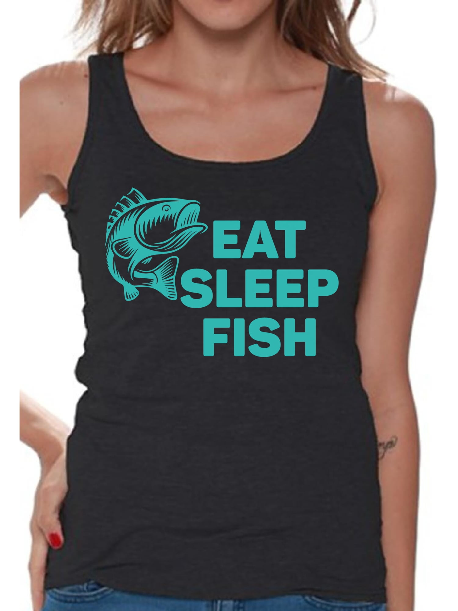 Awkward Styles Eat Sleep Fish Women Tank Top Fisher T Shirt for Wife I ...