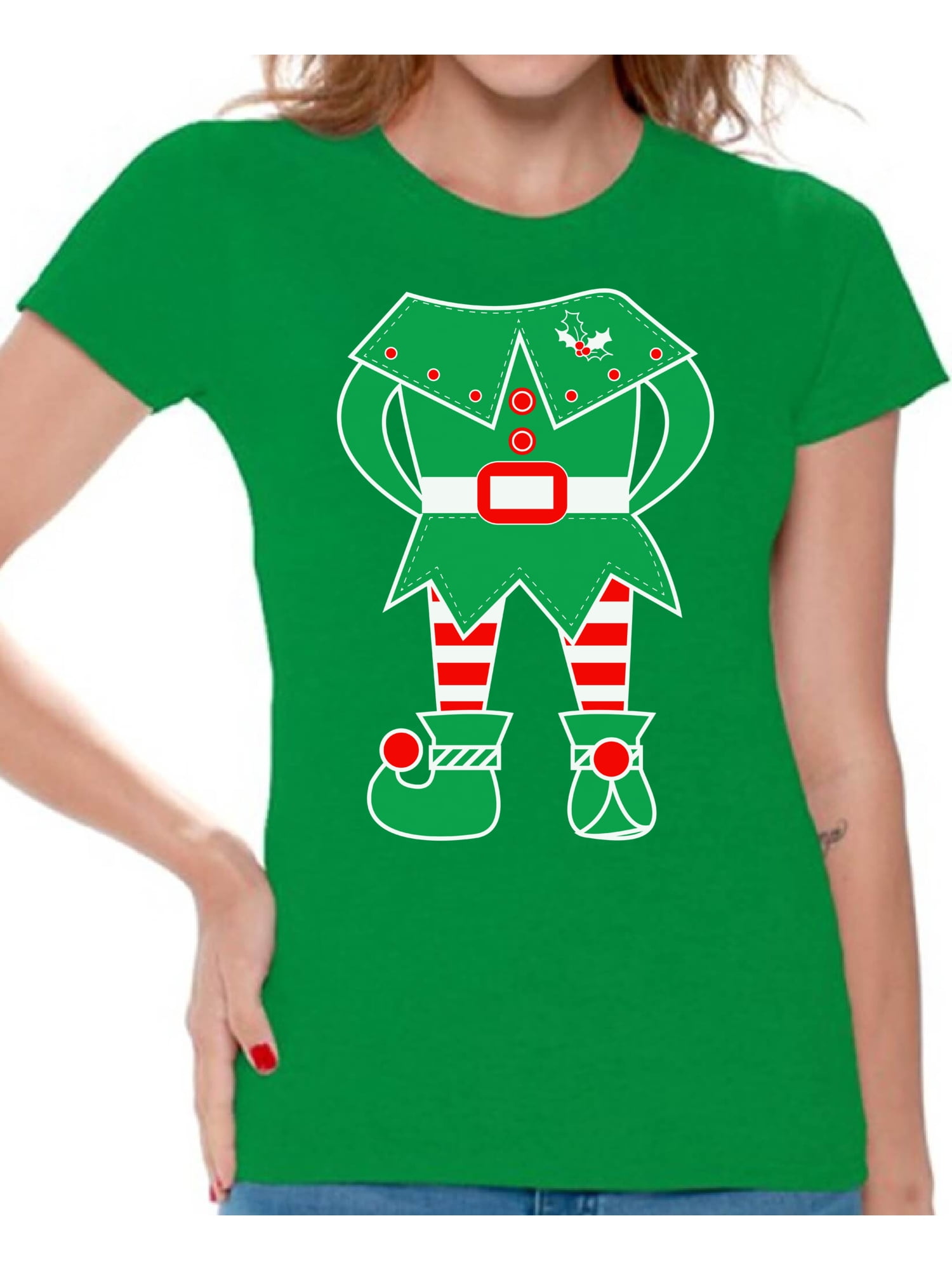 Awkward Styles Elf Shirt Christmas T Shirts for Women Elf Suit Women's ...